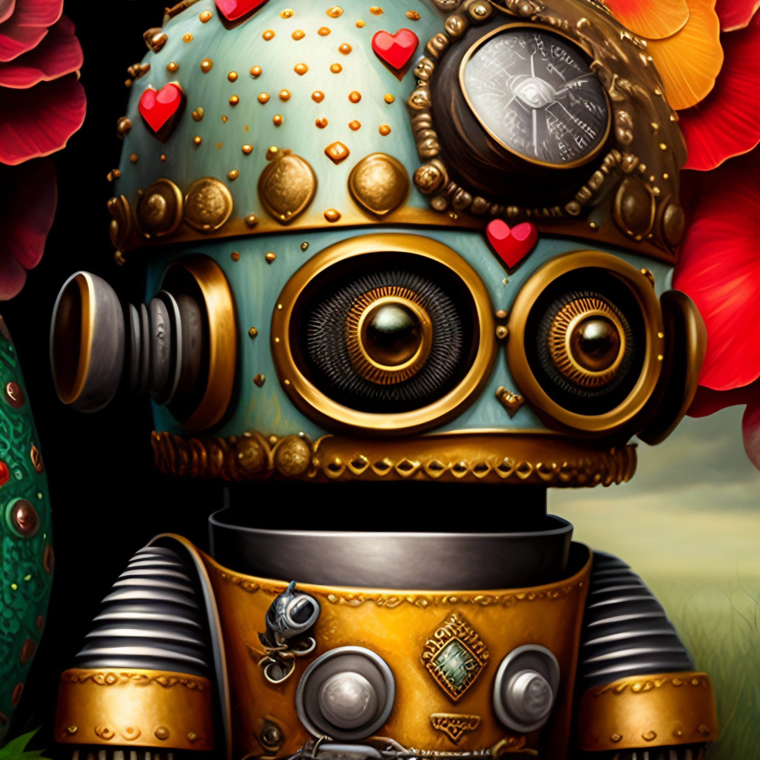 Lexica - Robot gnome monster antique valentines mixed media collage ...