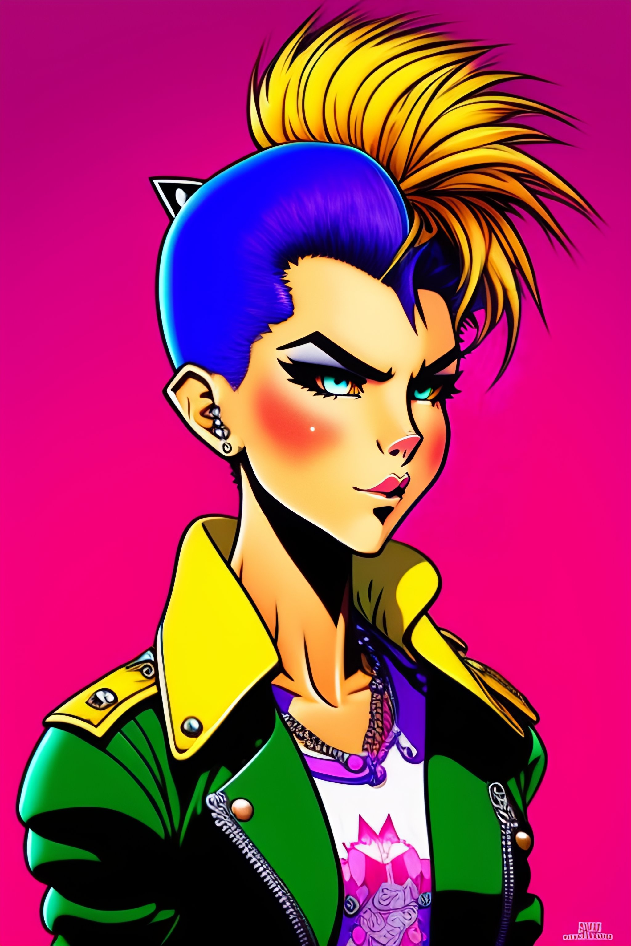 Lexica - A punk cat character, illustrated by Hergé, style of comics ...