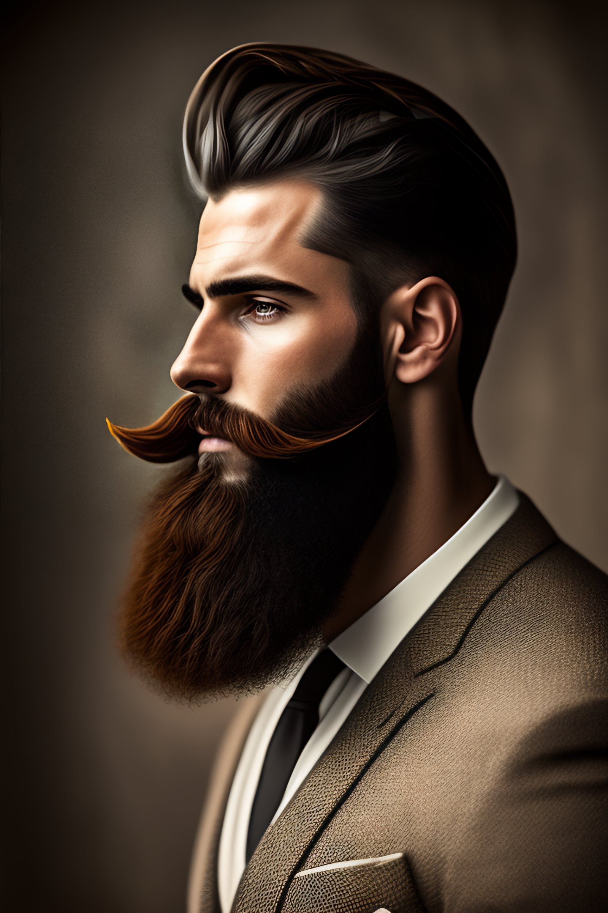 Lexica - Realistic photography of a stern man with beard 1930