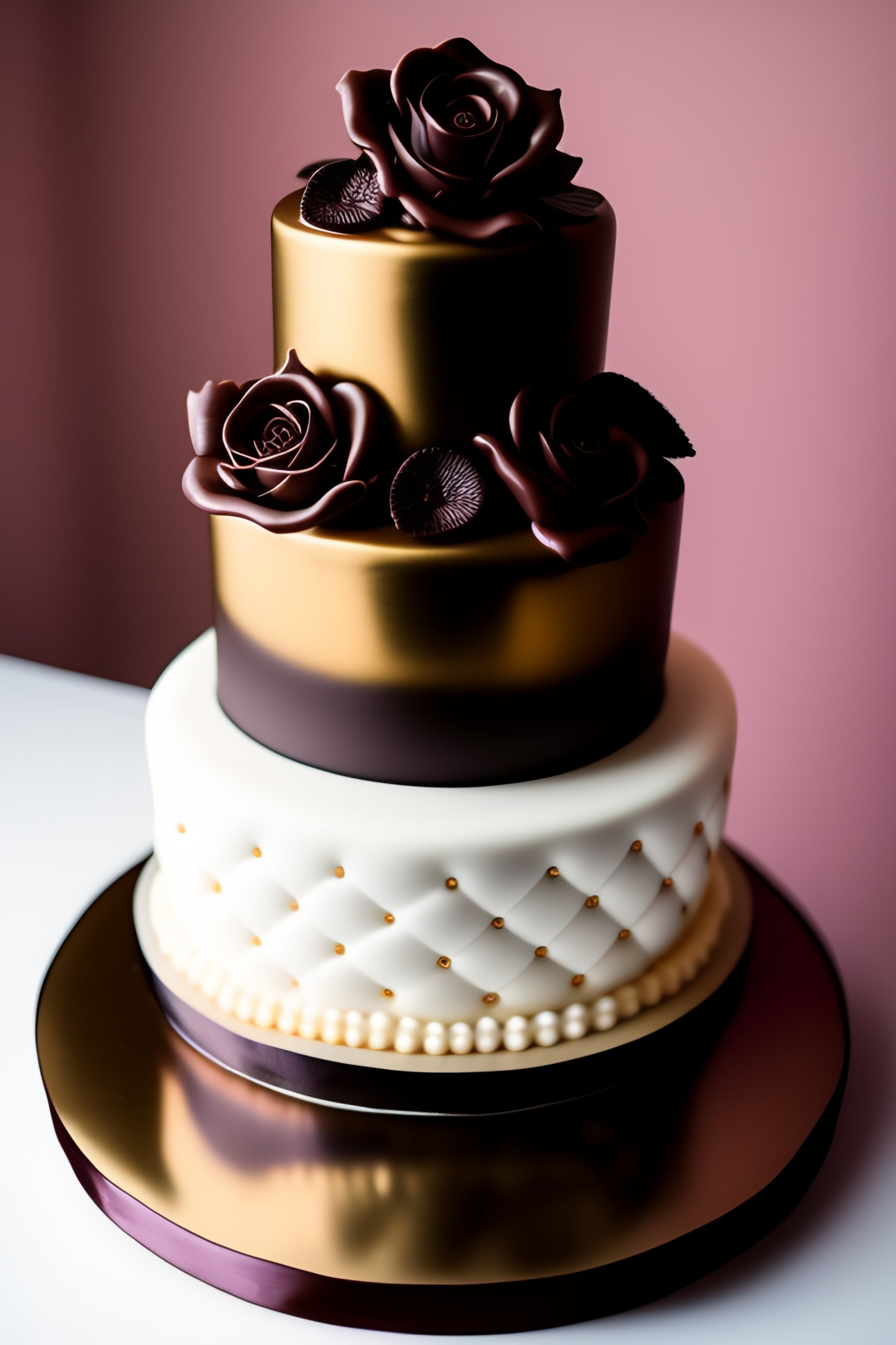 Lexica - Chocolate roses wedding cake topped with bridegroom