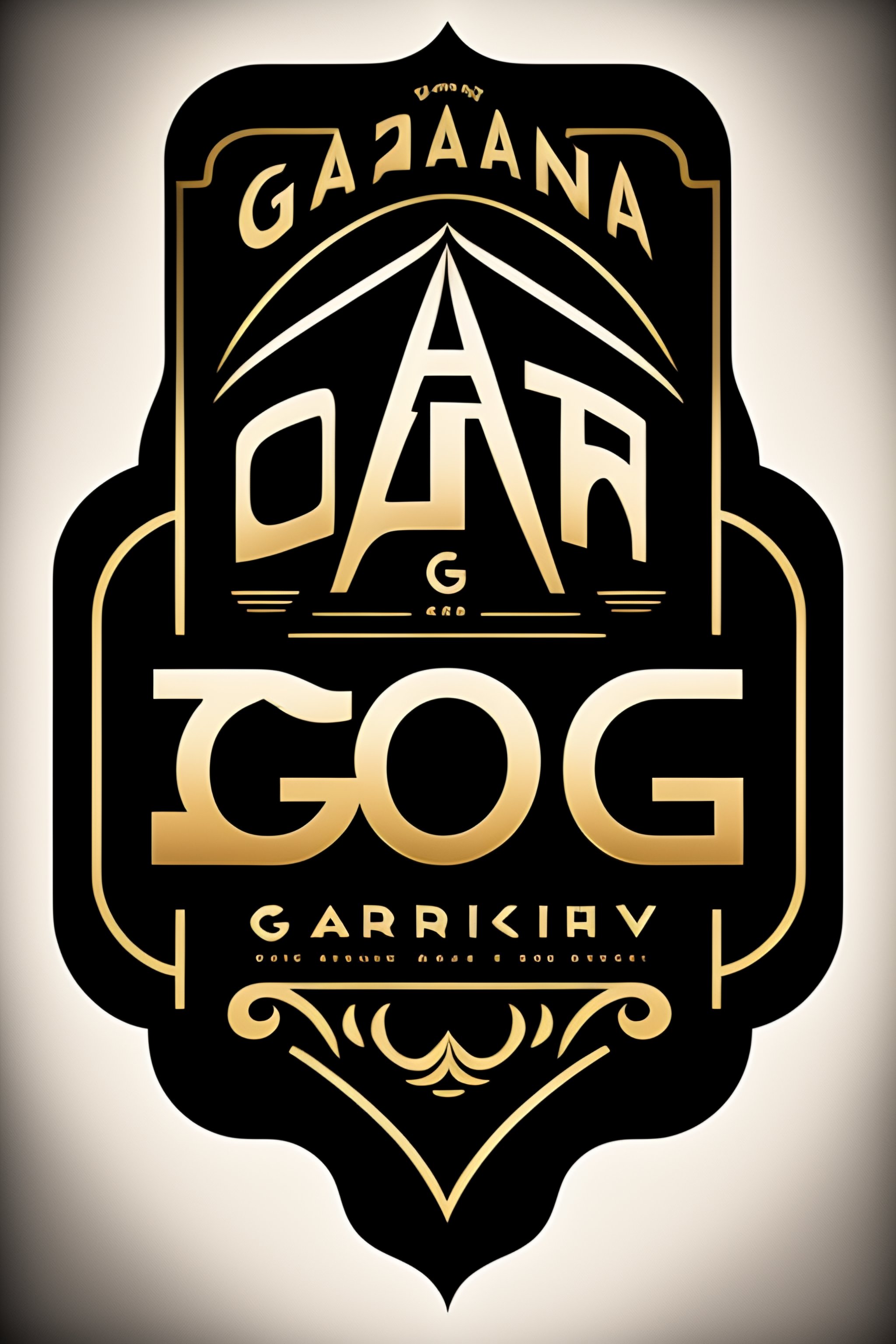 Lexica - "GA+Gran" logo Art Deco black and white style