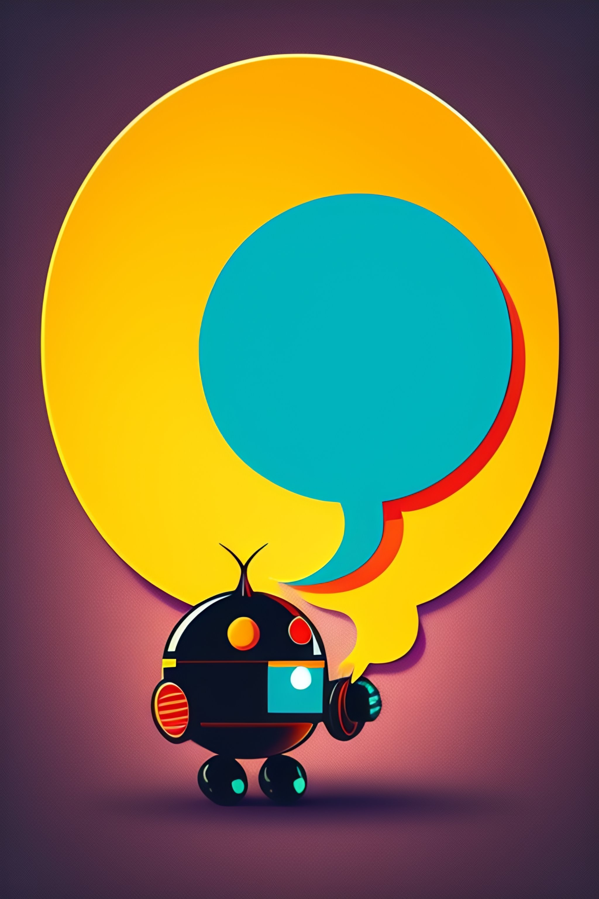 Lexica - An mascot speech bubble, modern speech bubble, round robot, logotype, icon, cartoon