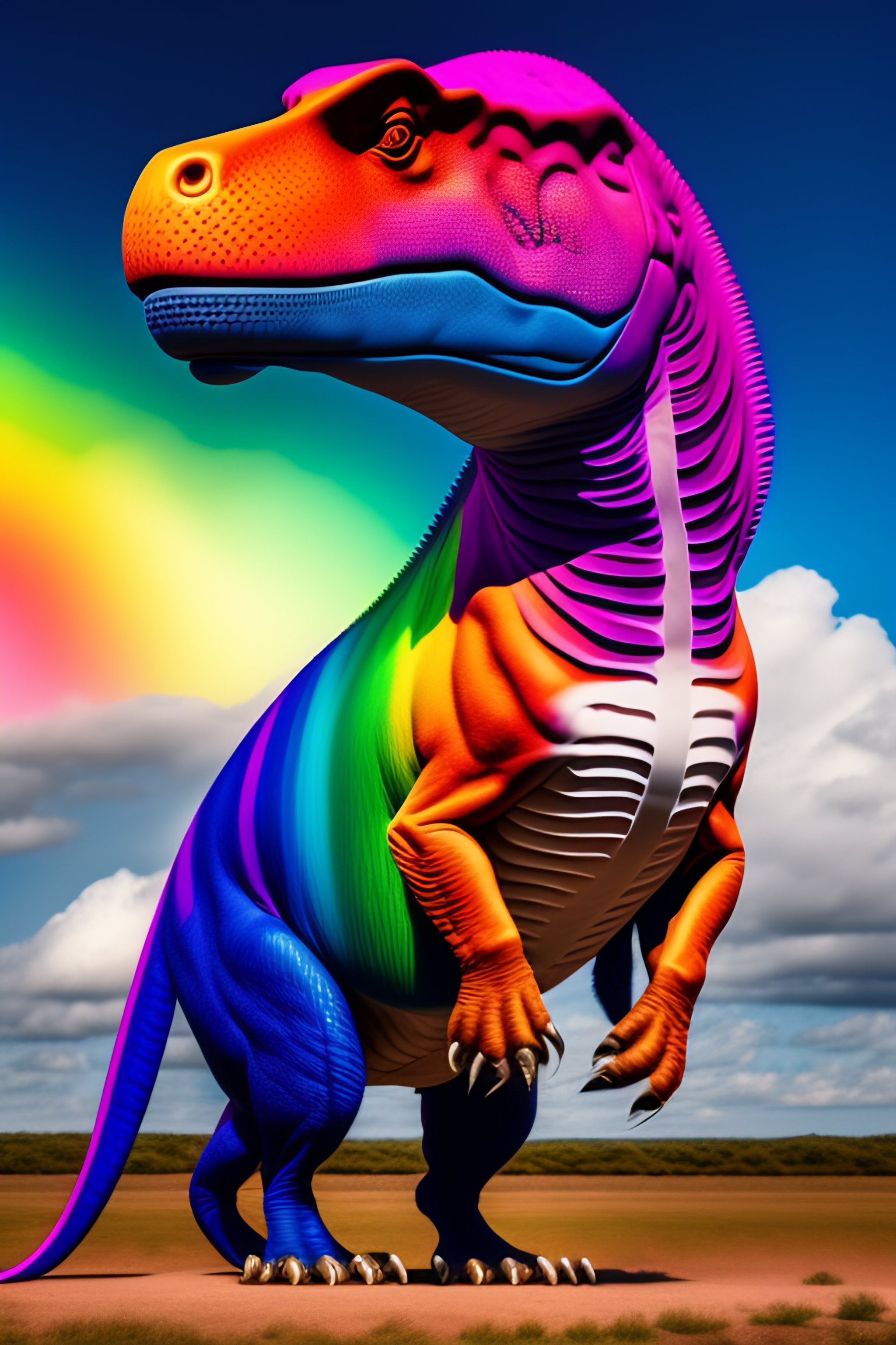 Lexica - T-rex, rainbow, gay