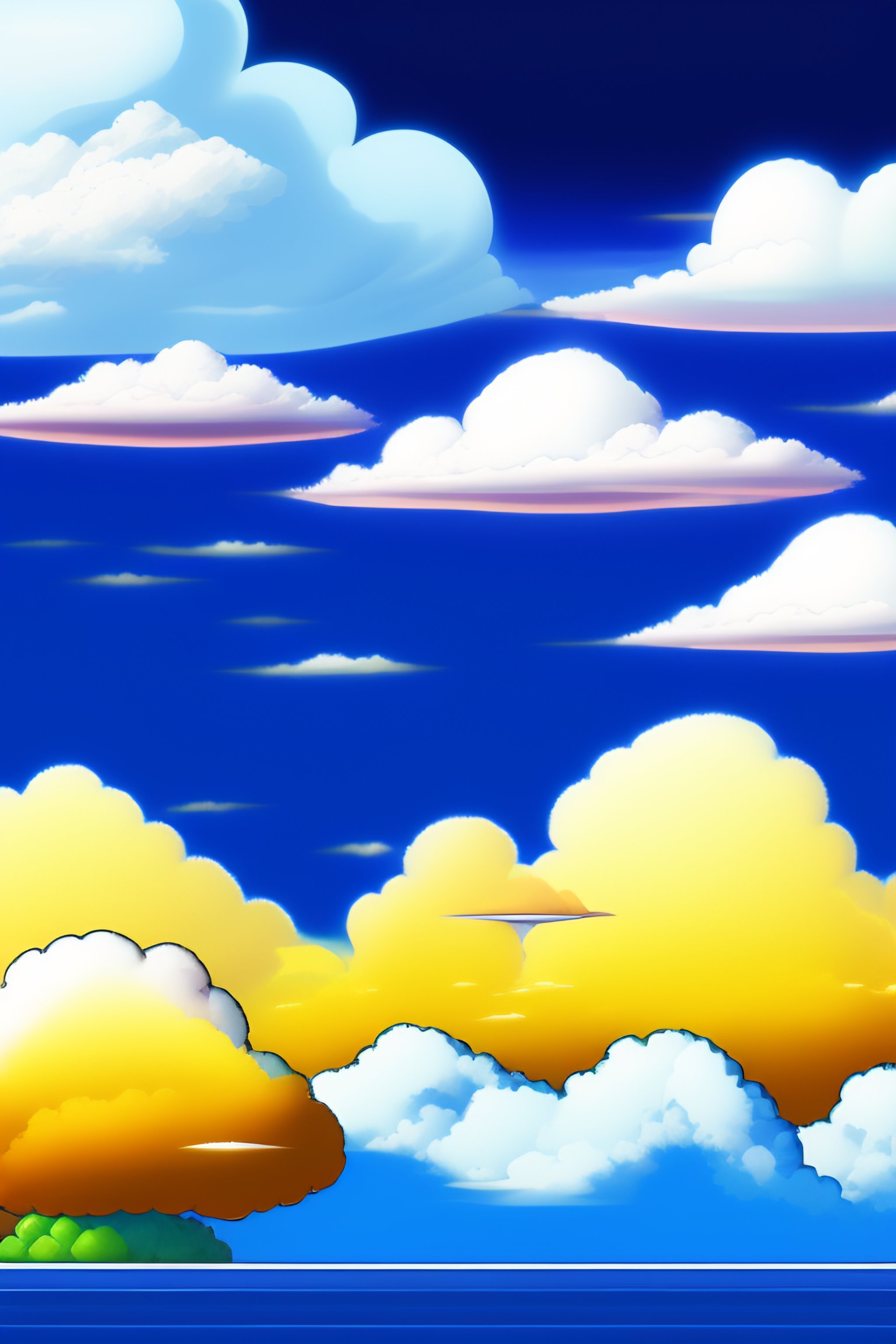 Lexica - Image of the sky with cloud platforms, illustration by ken ...