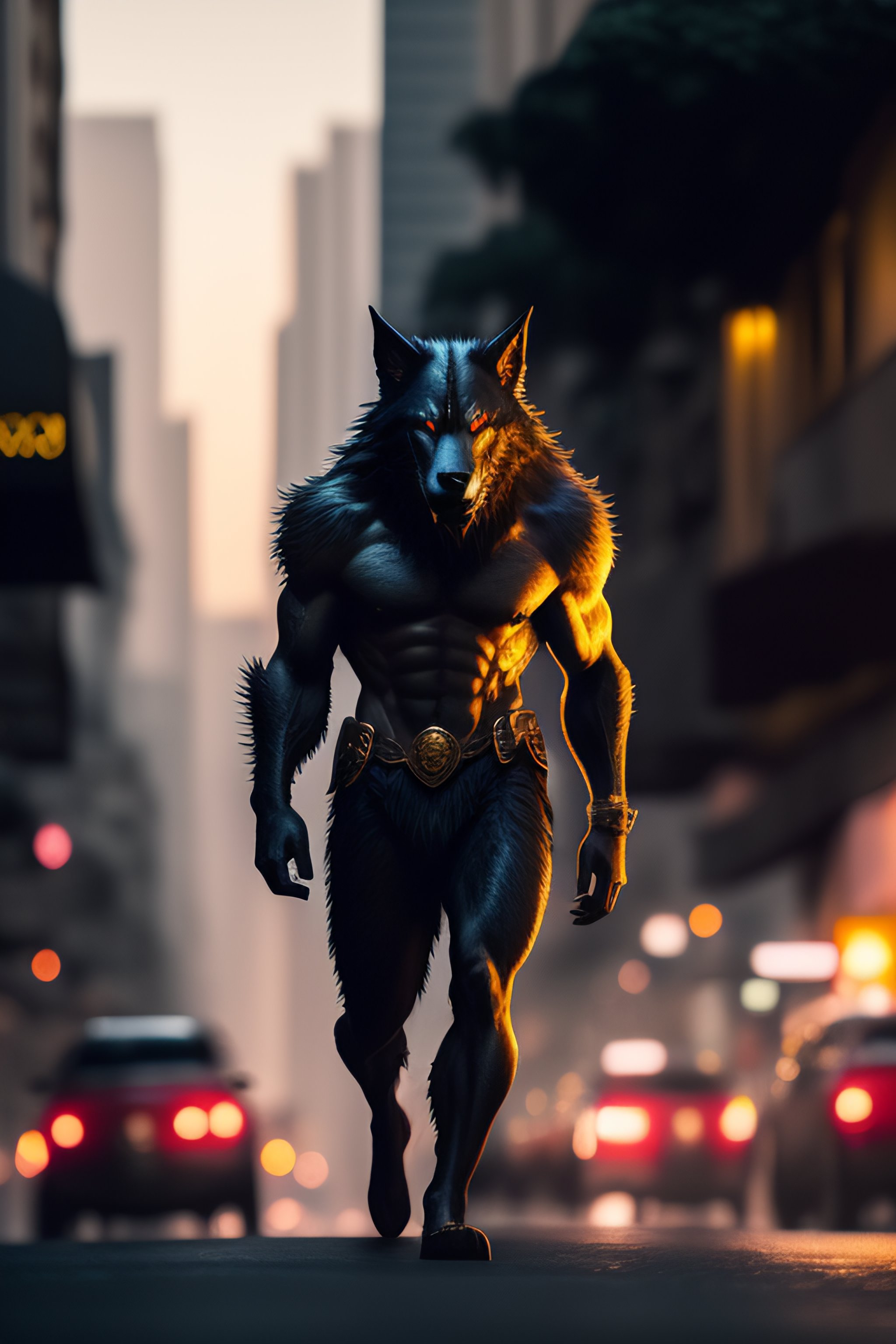 Lexica - A Werewolf walking through the Brazilians Streets, shot body ...