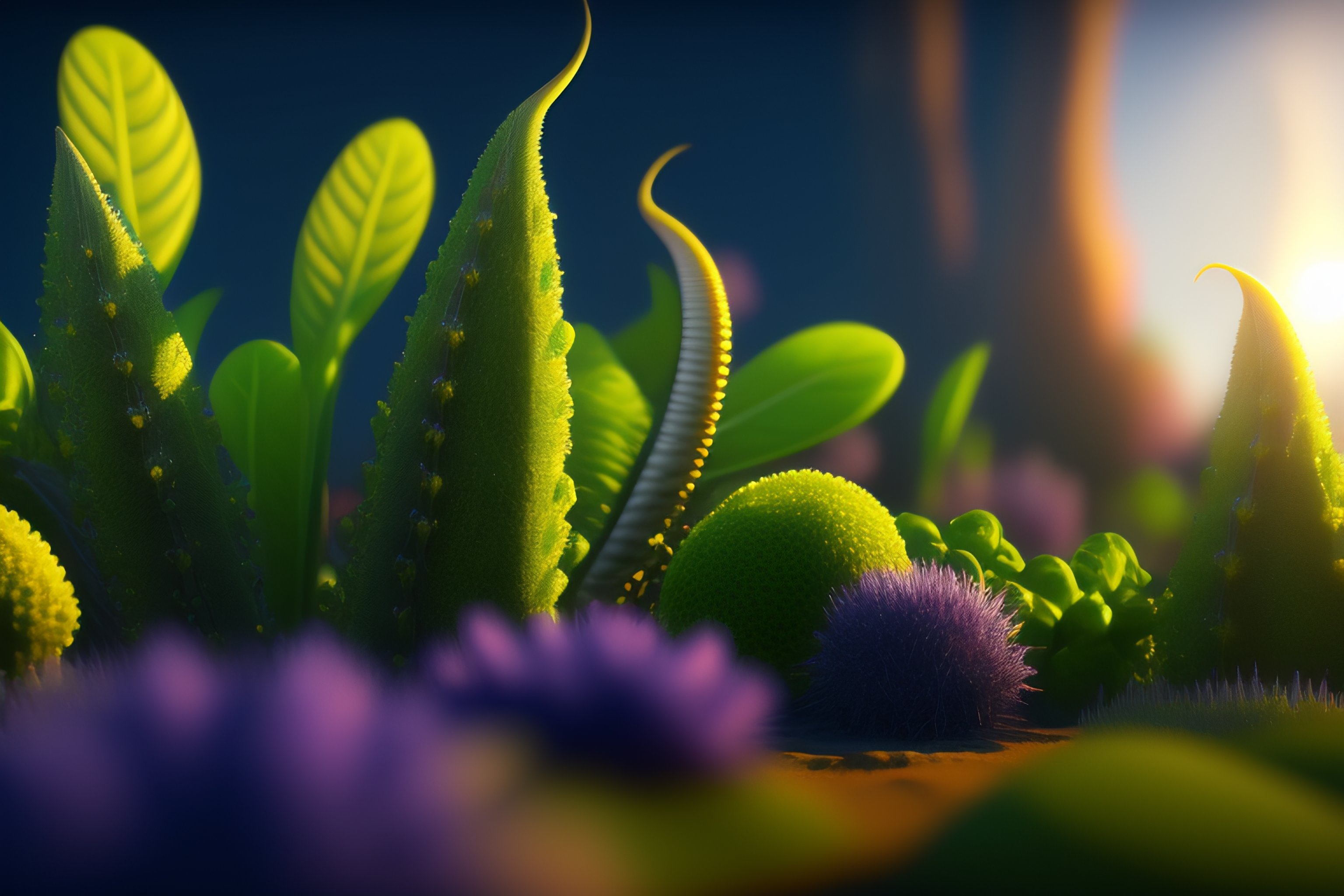 Lexica - Many different strange vegetable flowers plants with sharp ...