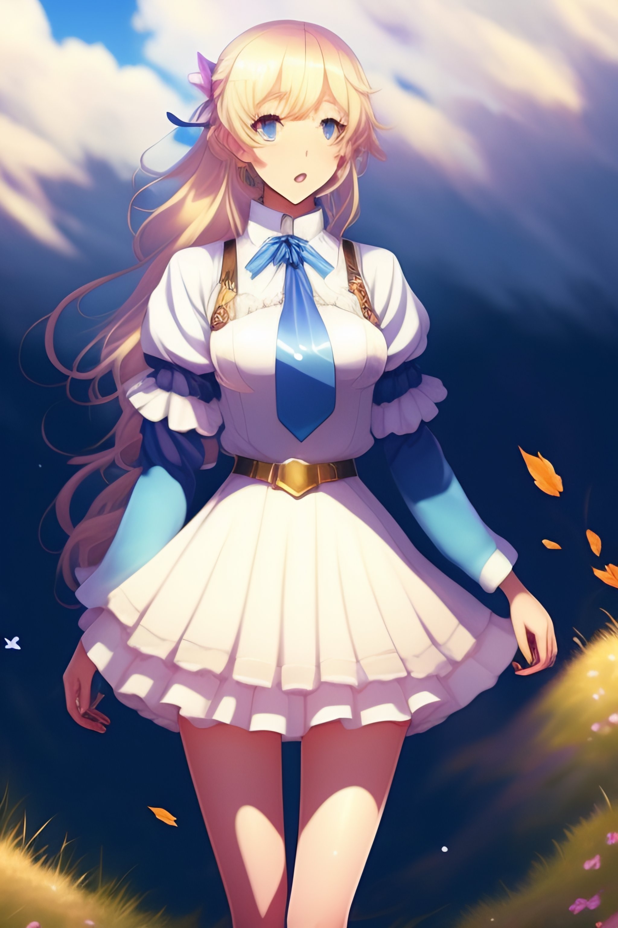 Lexica - FGO anime girl Blond, long hair, blue eyes and a pretty smile ...