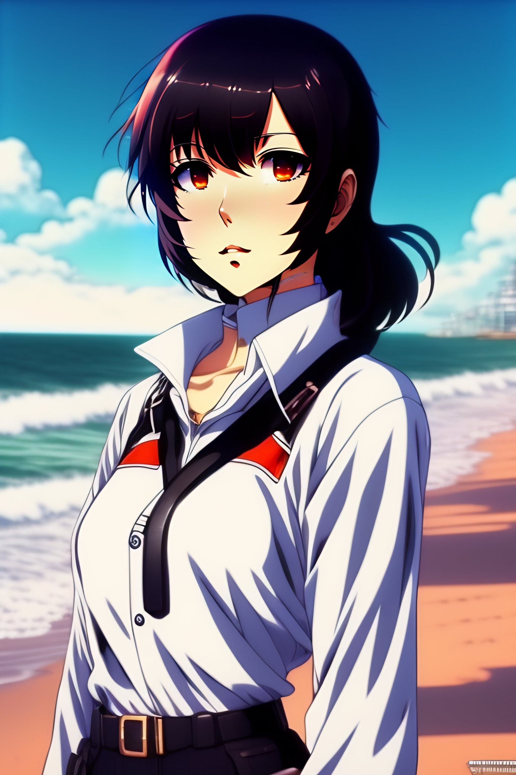 Lexica - 90s anime vintage cute shy mikasa Ackerman with shiny dark ...