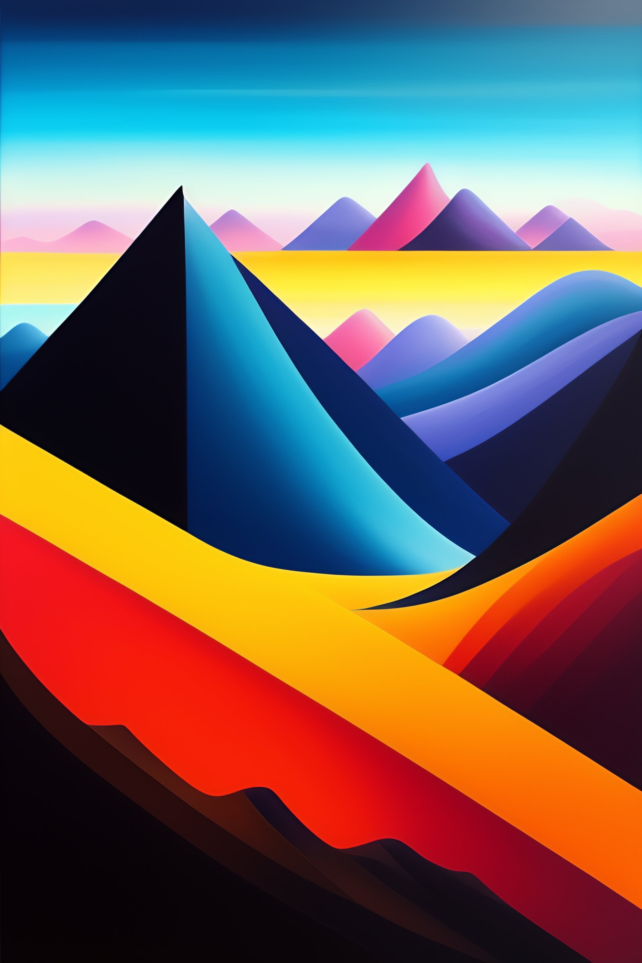 Lexica - Abstract painting oil, geometrical abstract art, mountains art ...