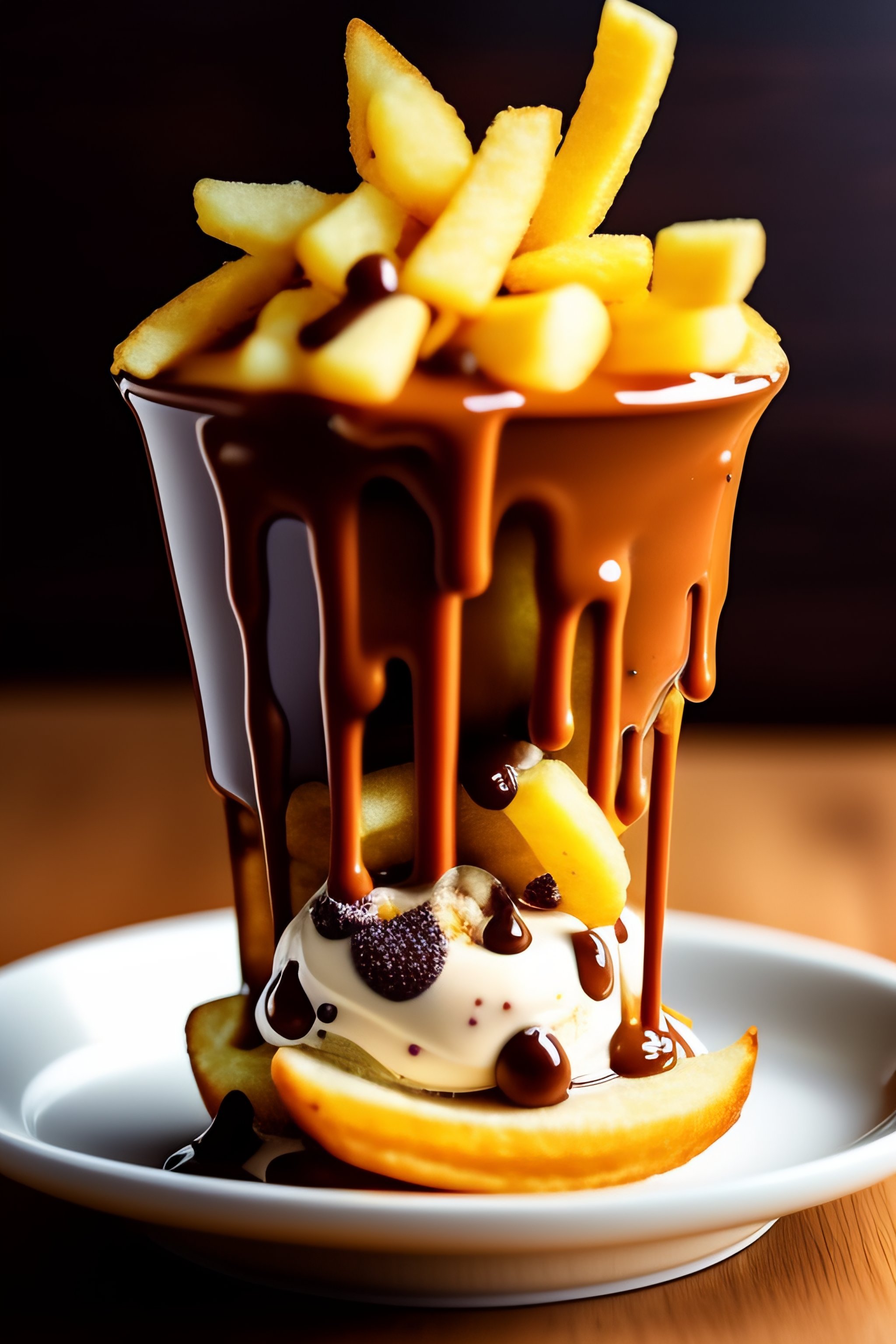 Lexica - Fries dancing on the chocolate chip ice cream