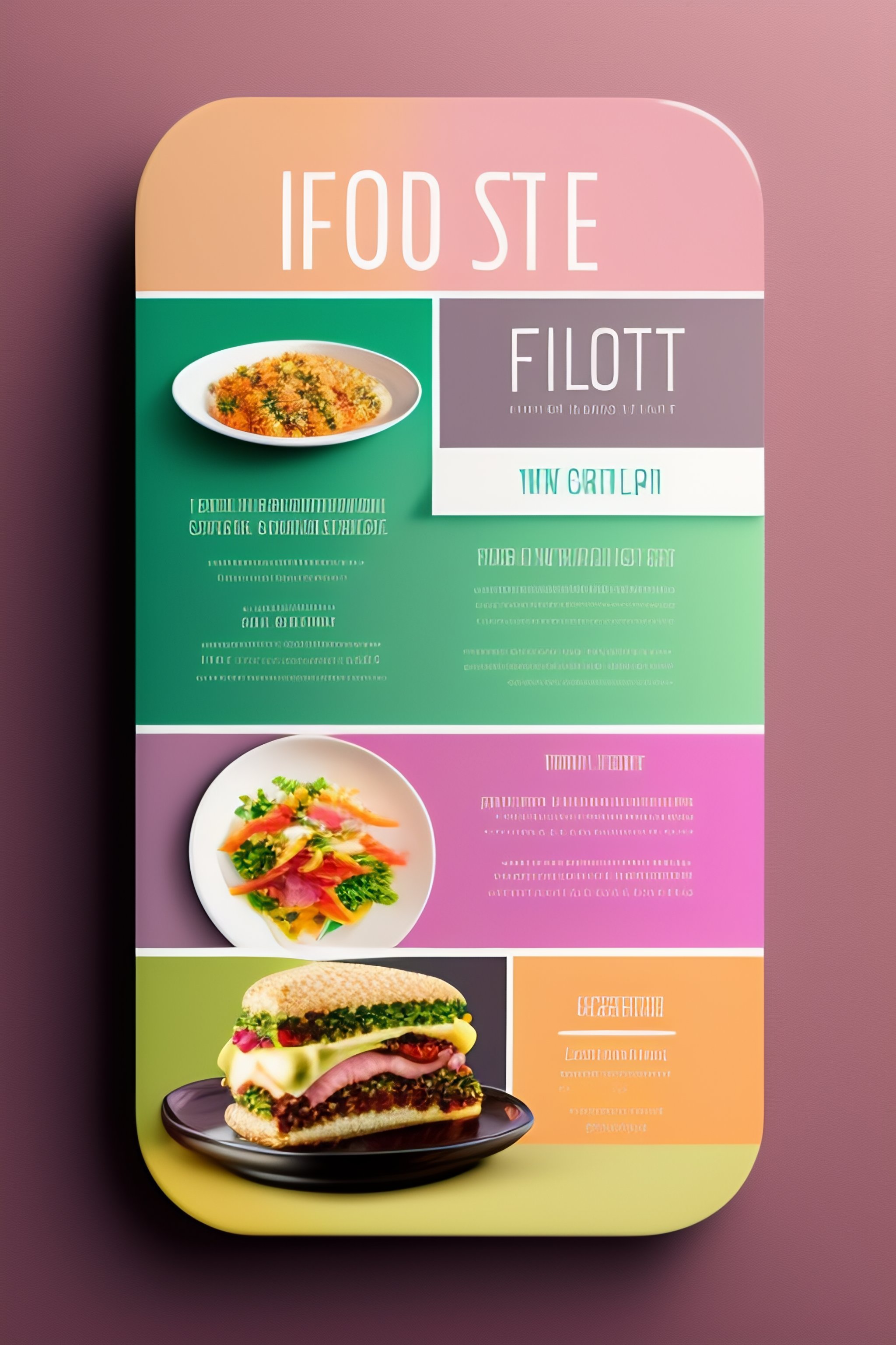 Lexica - Flyer of a food plate in pastel colors
