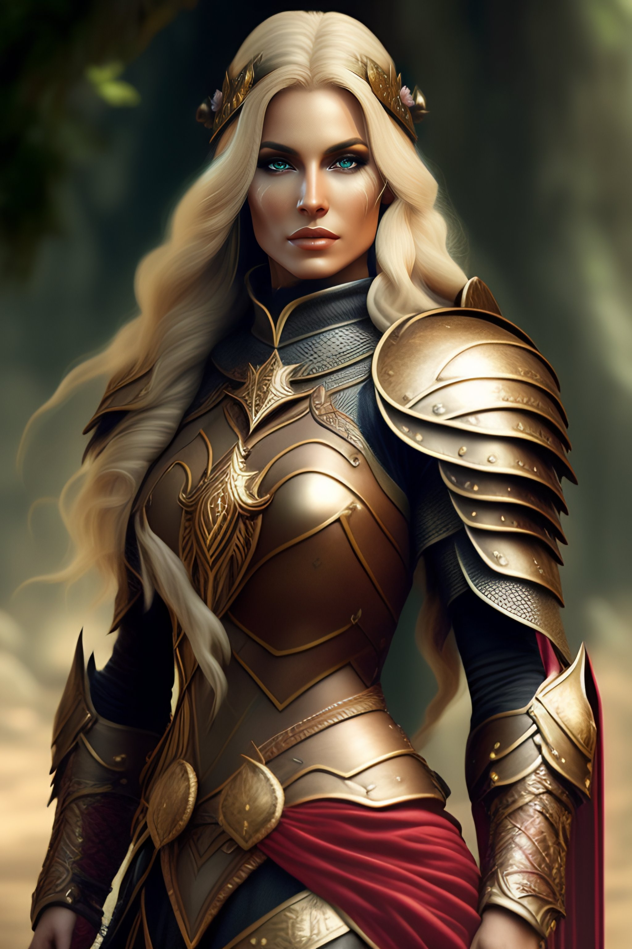 Lexica - Female elf warrior wearing organic armour