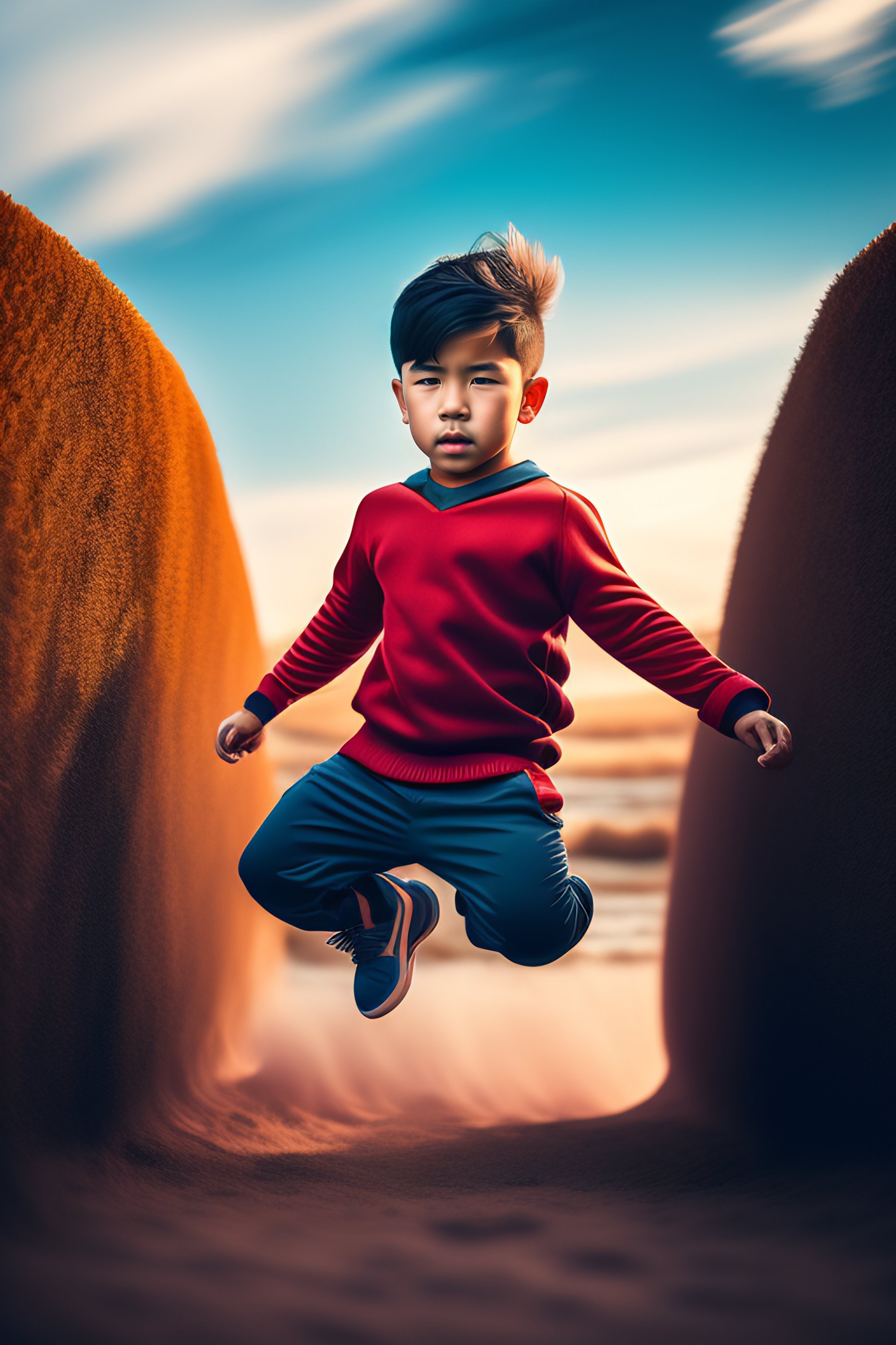 Lexica - Boy with amazing, action pose, surrealism 4k