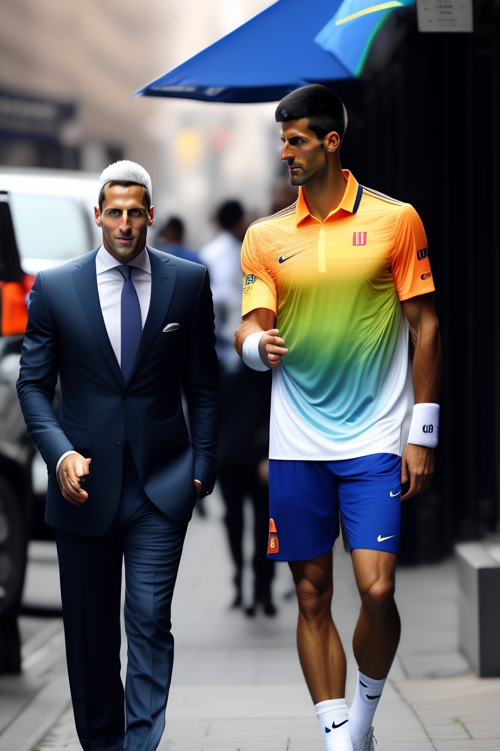 Lexica - Novak djokovic solder on street