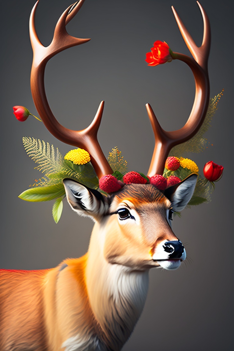 Deer Antlers Paintings Face