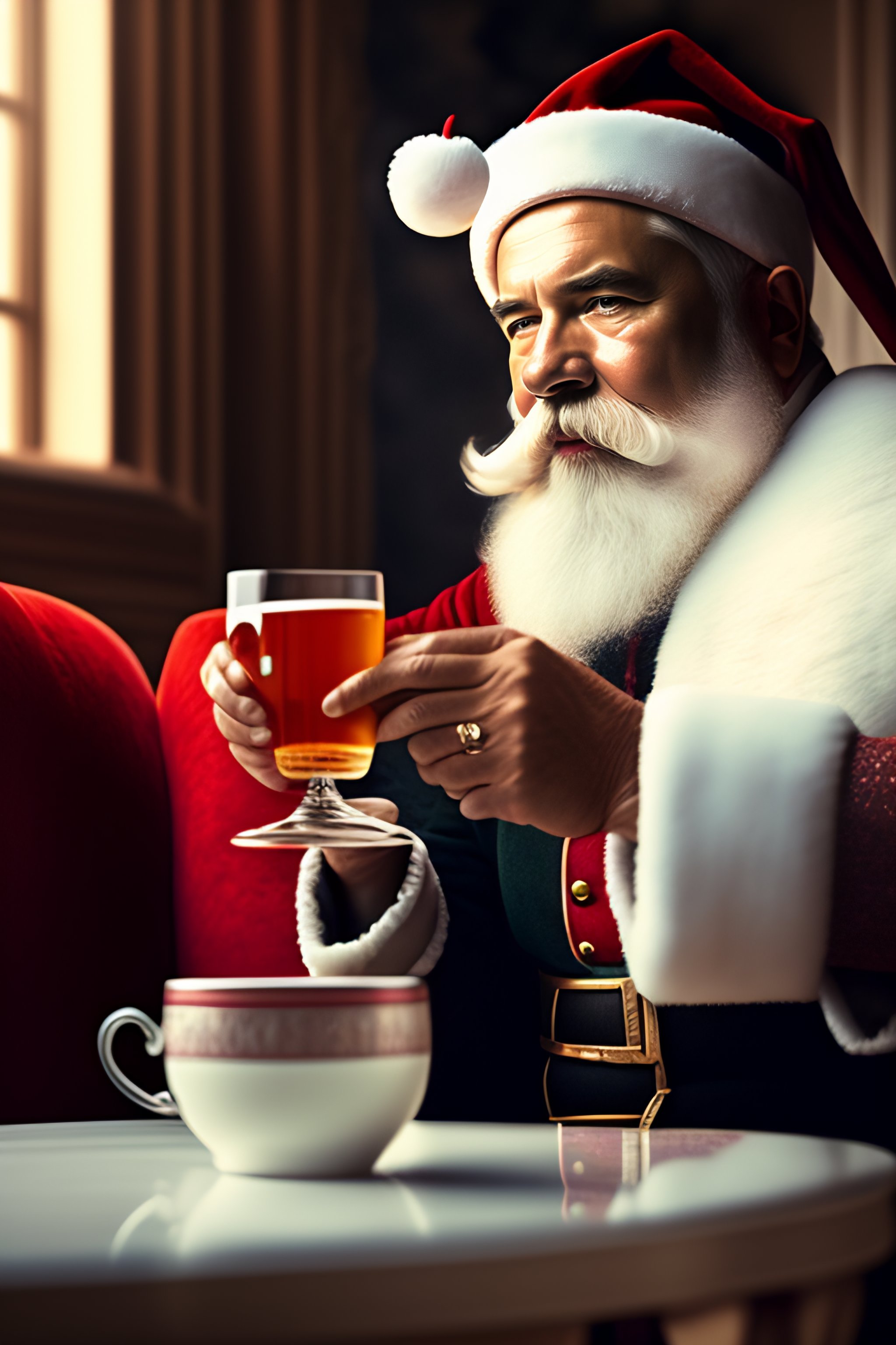 Lexica - Santa Claus drinking tea