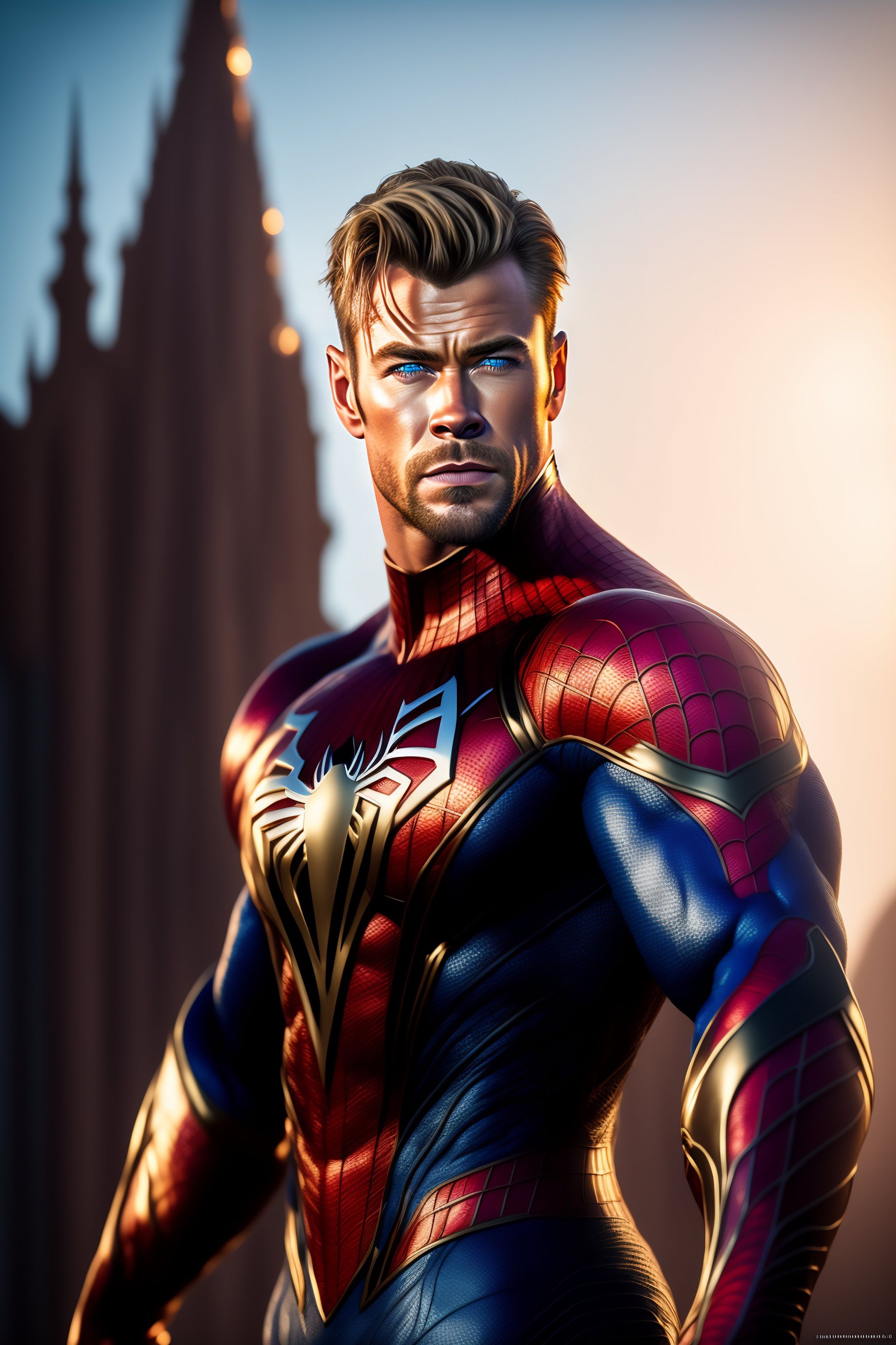 Lexica - Chris hemsworth as the spiderman, ripped with big muscles, no ...