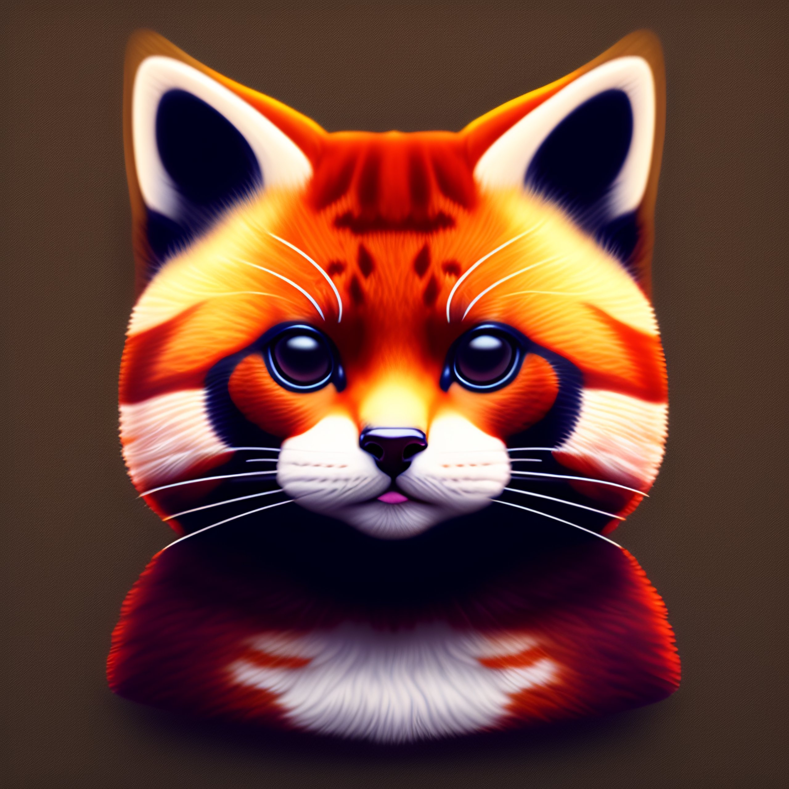 Lexica - Adorable cat with red panda face, low detail, devinart ...