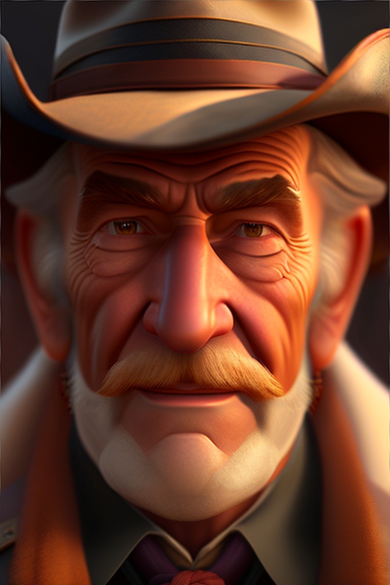 Lexica - HD face of an old Cowboy, having wrinkles on face ...