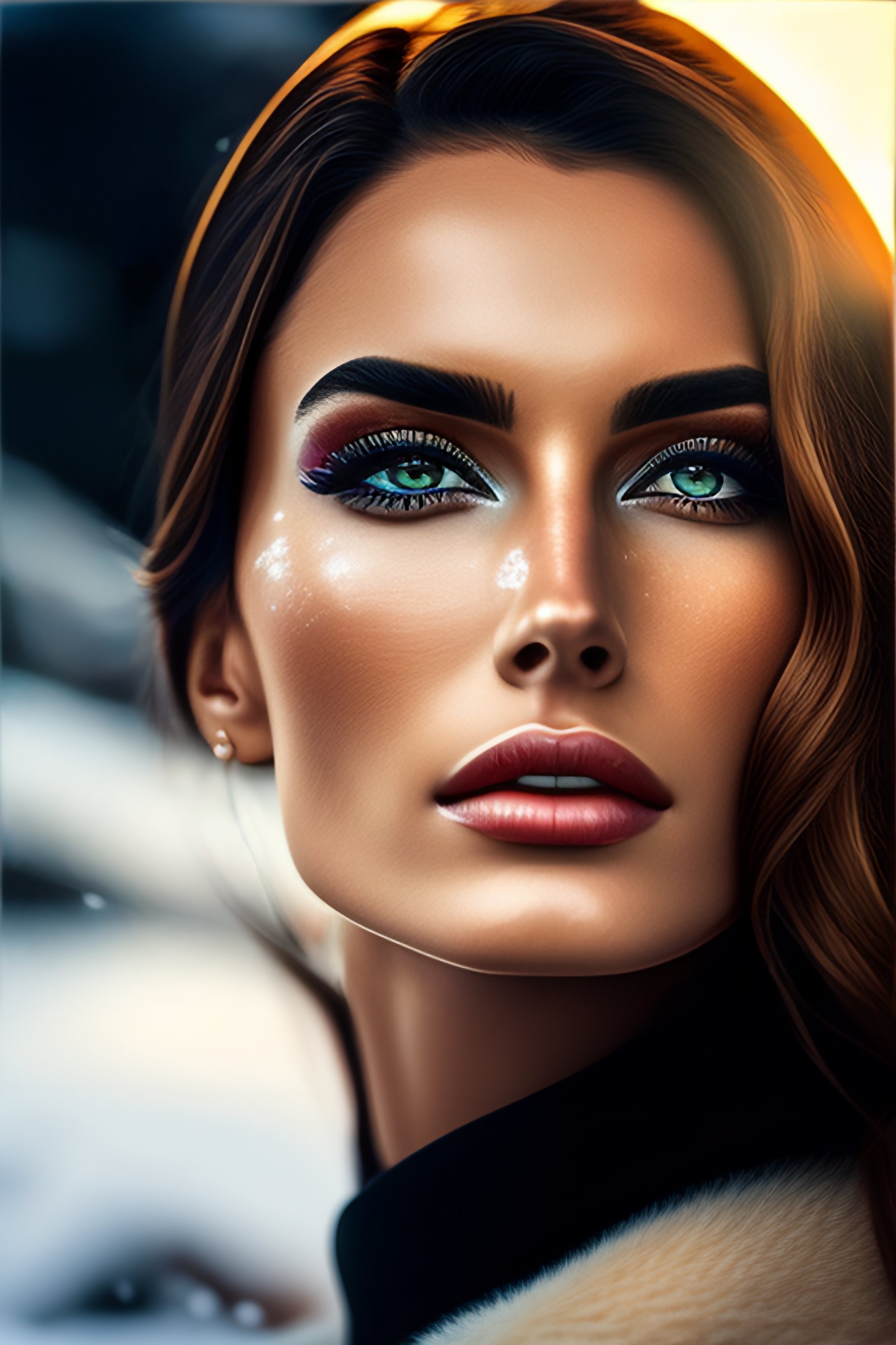 Lexica - Realistic Photo of Beautiful romanian model's face with heavy ...