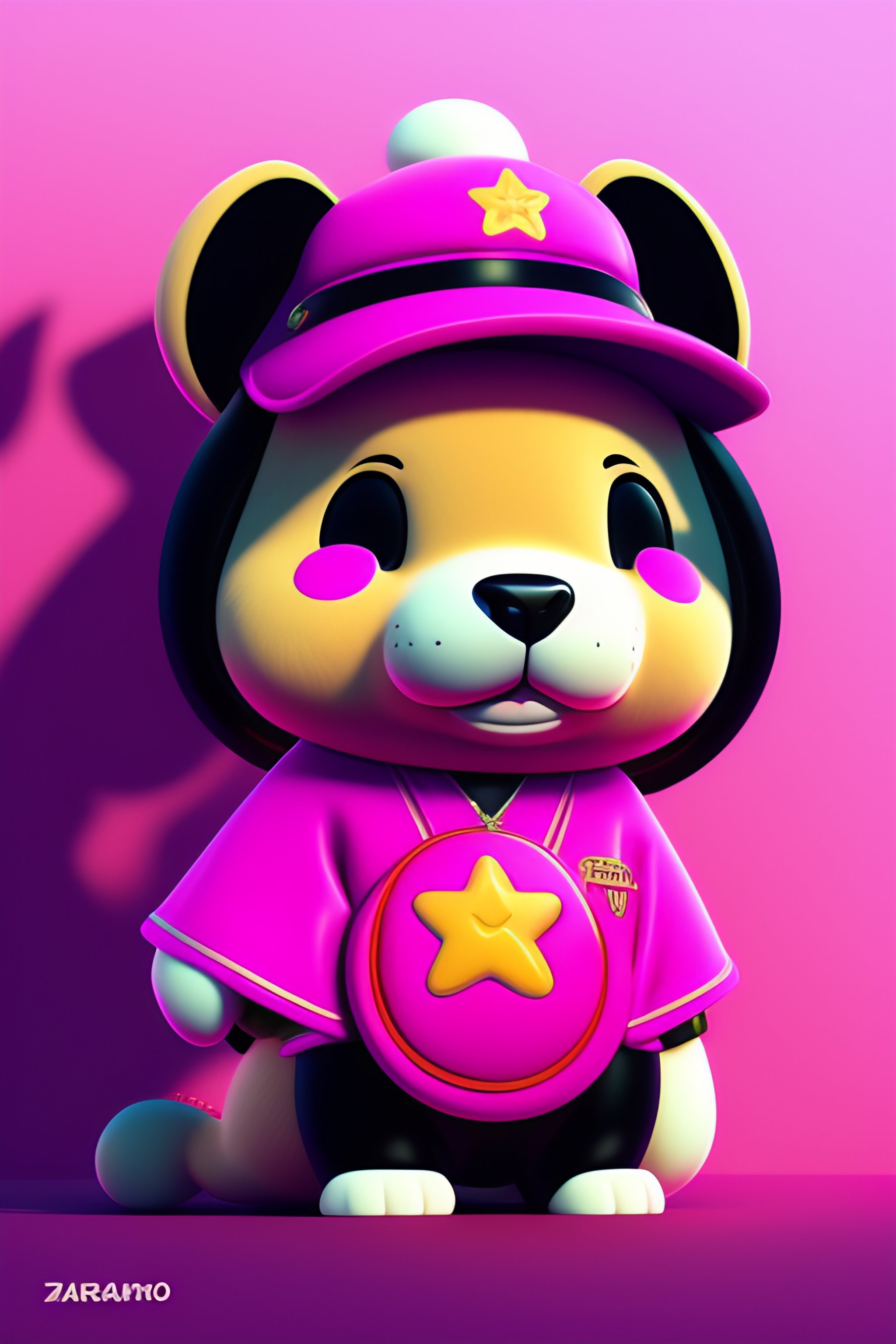 Lexica - Award winning simple vector art, anthropomorphic pink dog ...