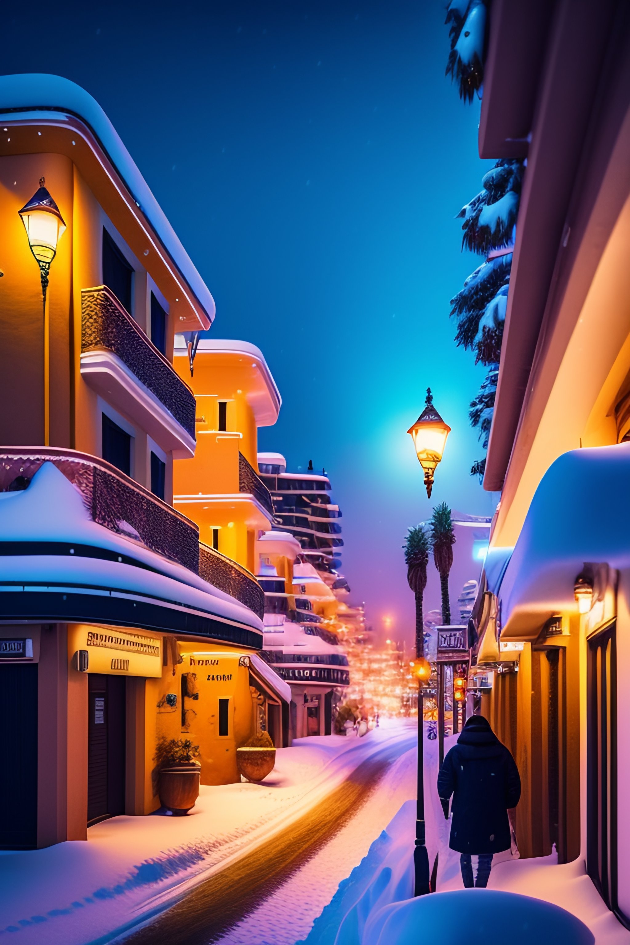 Lexica - A phtography of benidorm city with snow
