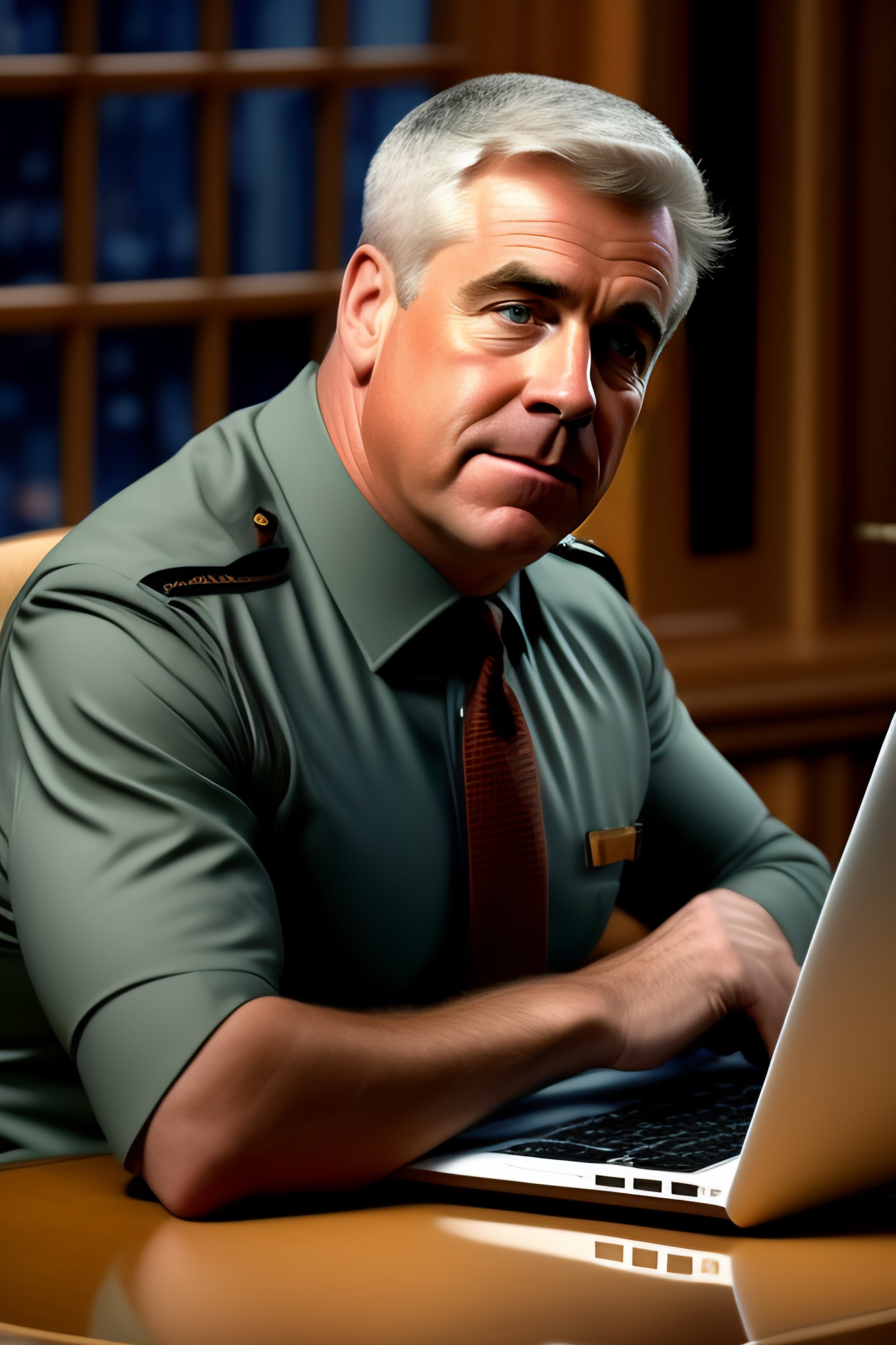 Lexica - Ben matlock using a laptop. photo realistic. funny.