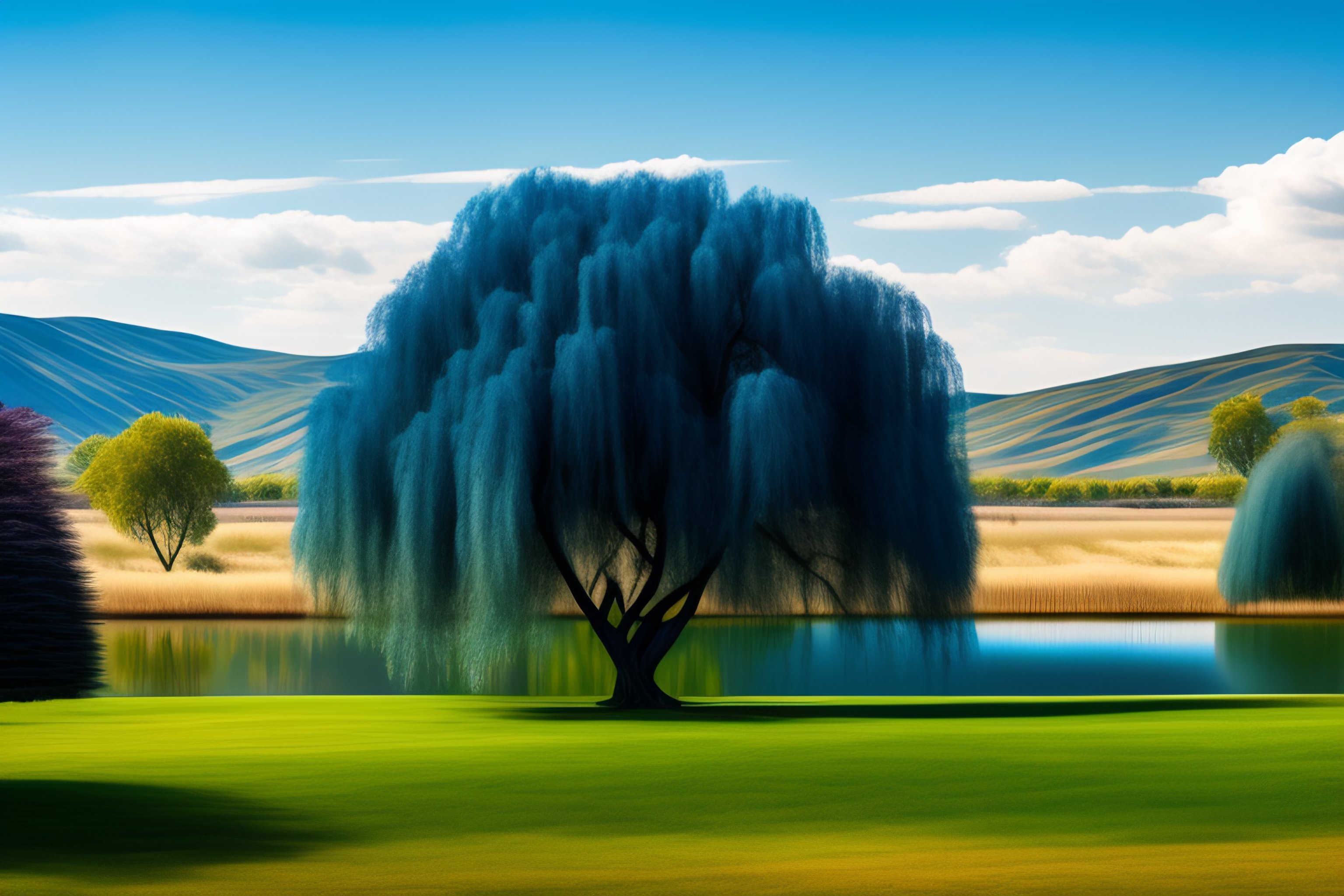 Lexica - Big blue willow tree