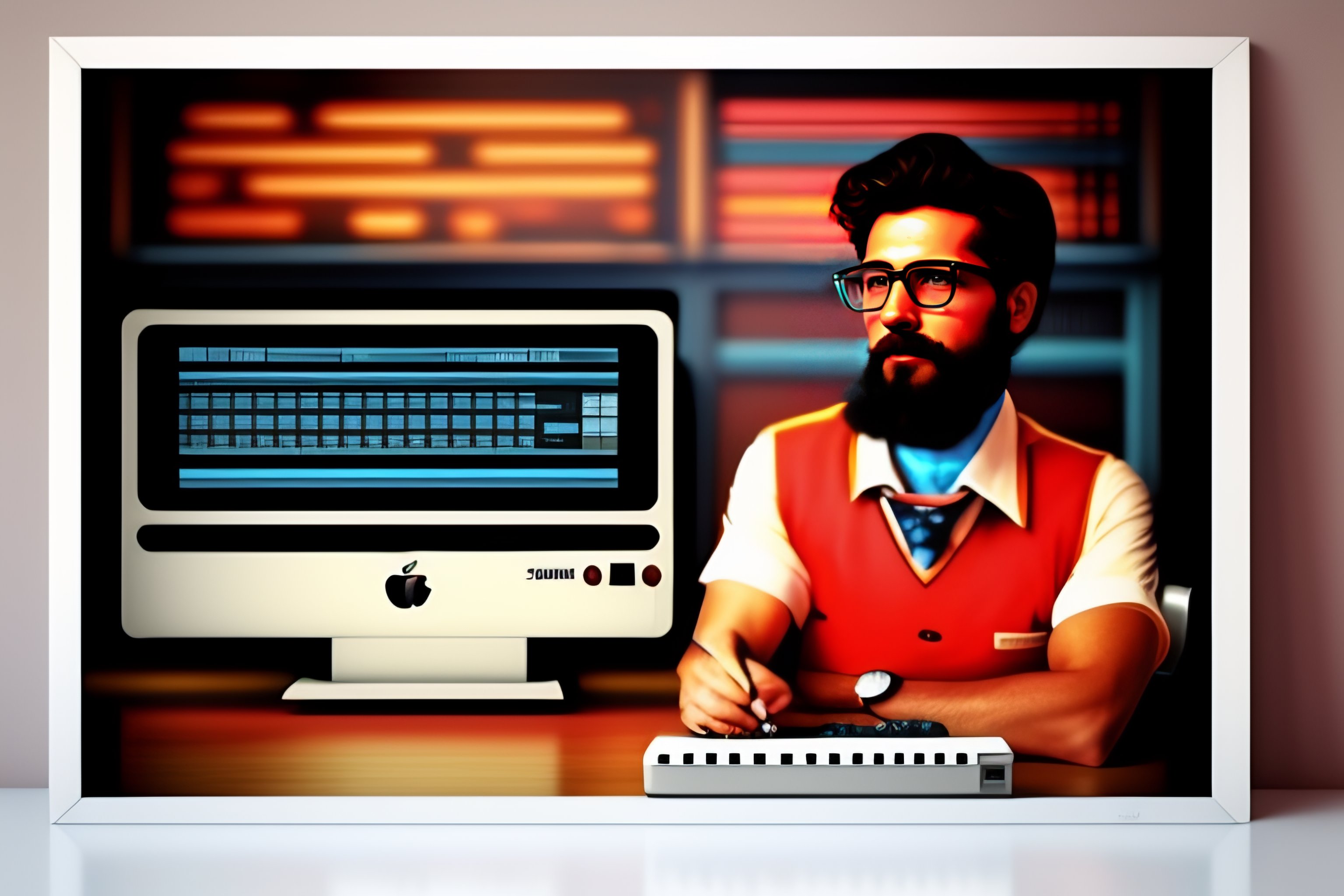 Lexica - Retro Poster, hipster programmer laptop