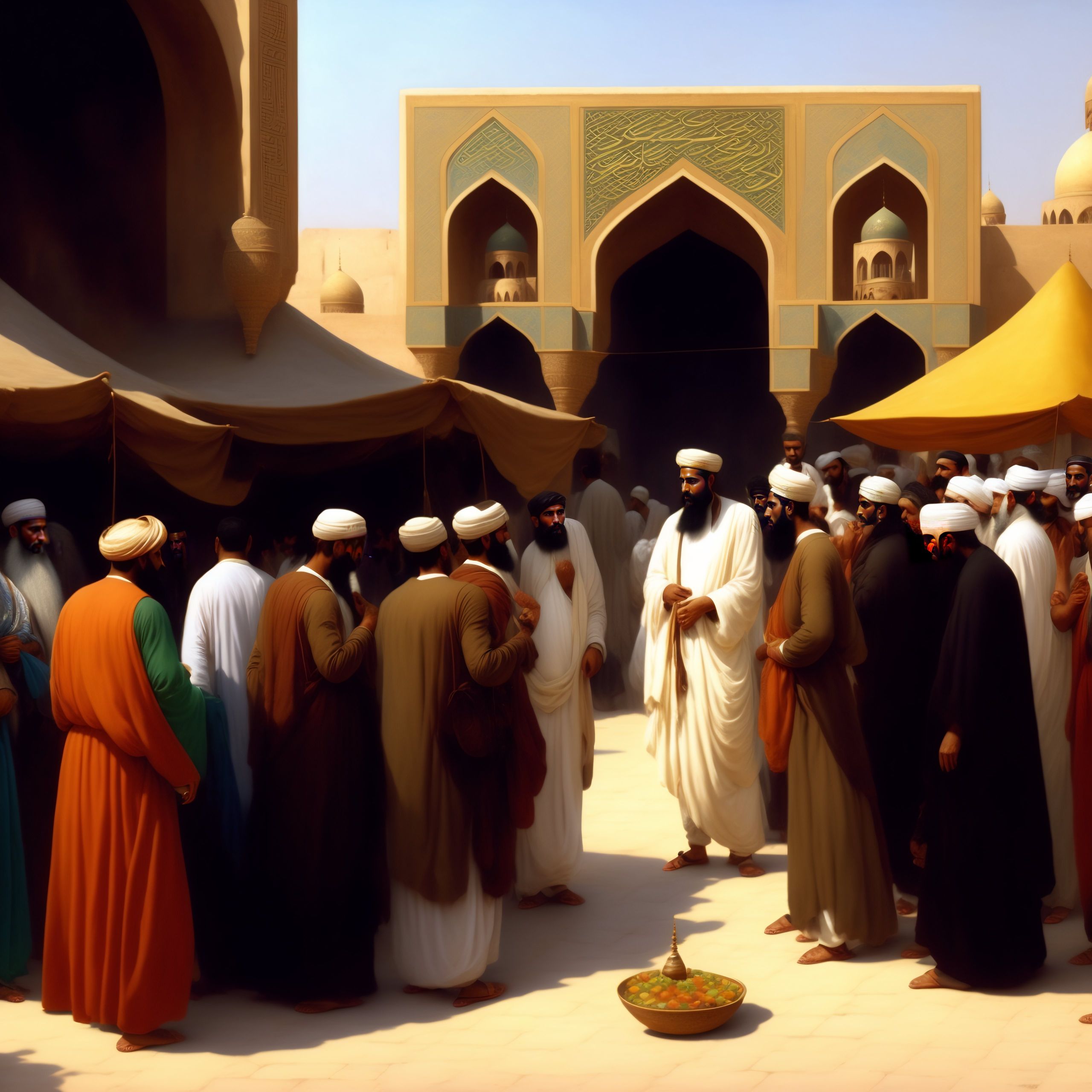 Lexica - Group of Islamic scholars in 8th century Baghdad, Iraq. At the ...