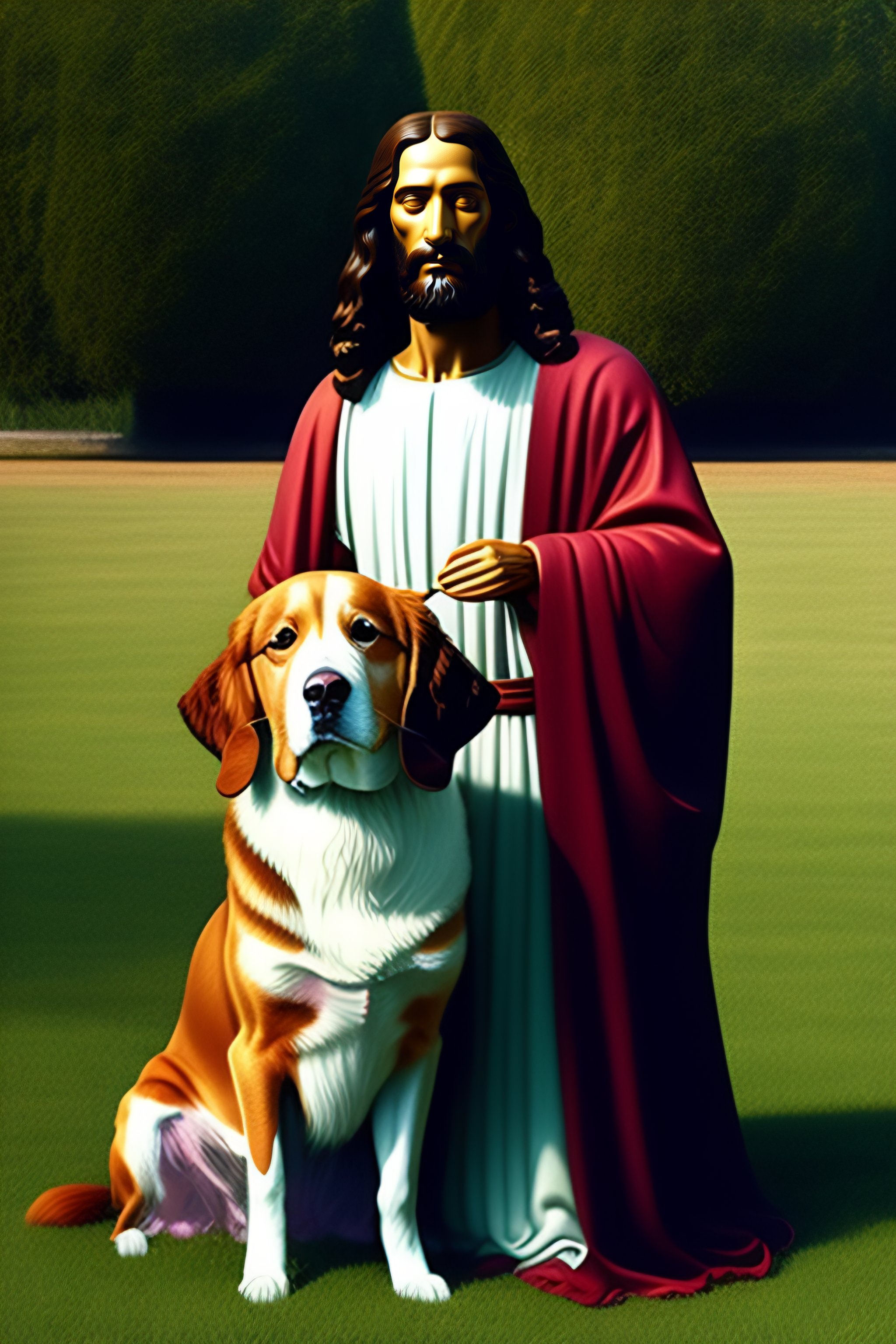 Lexica - Jesus have fun with dog