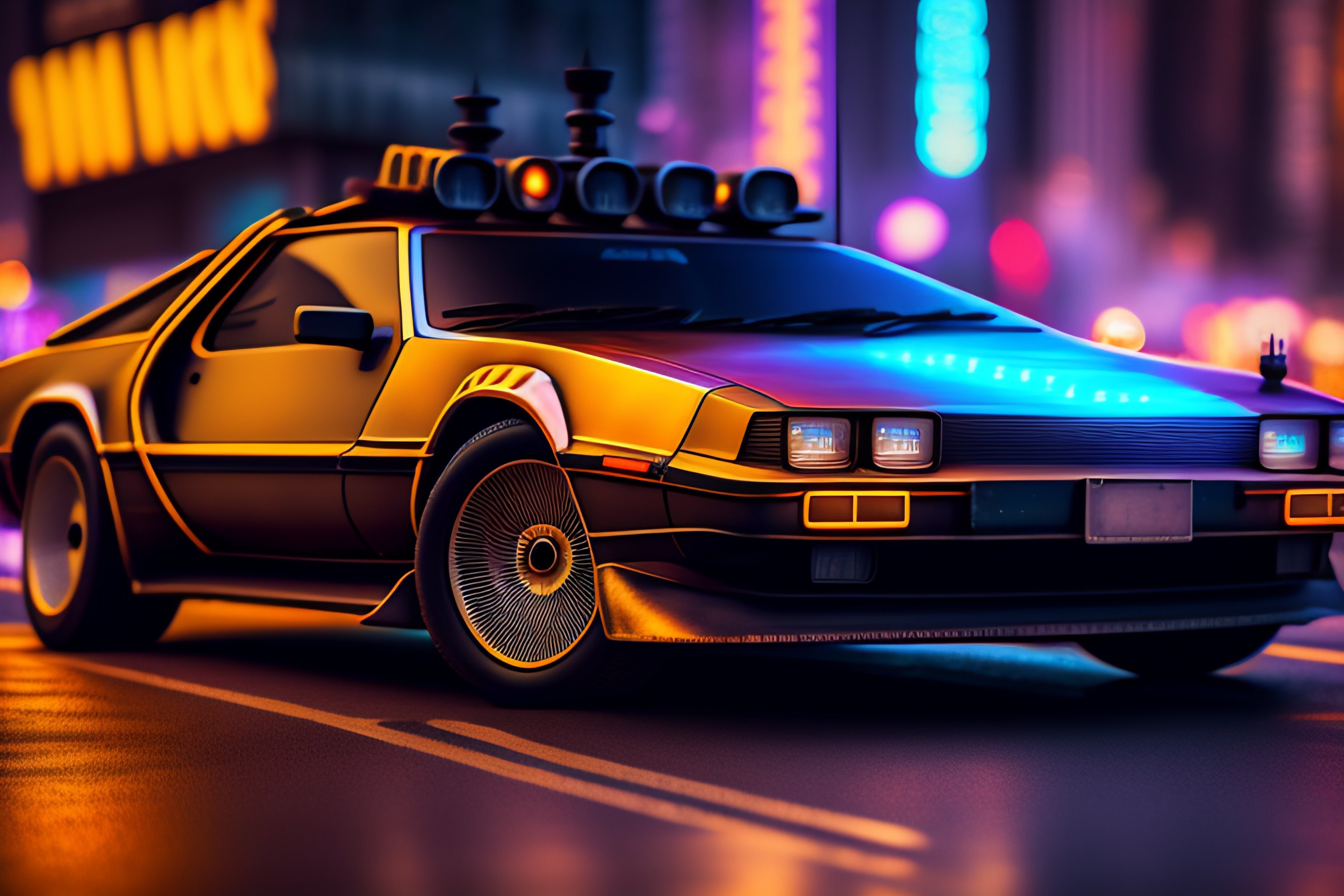 Lexica - Photorealistic delorean time Maschine Steam Punk Style on time ...