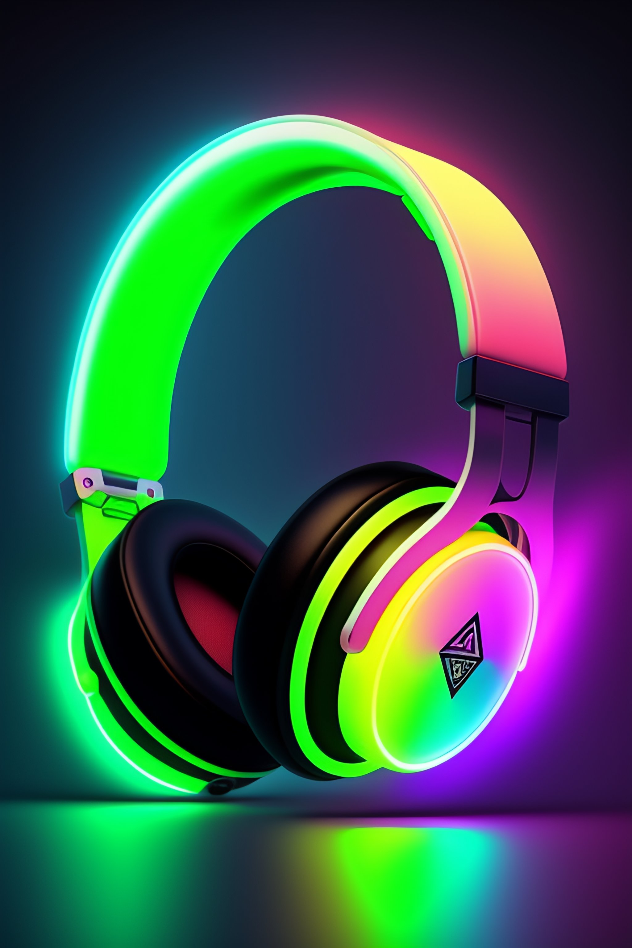 Lexica - Headphones in neon light background black
