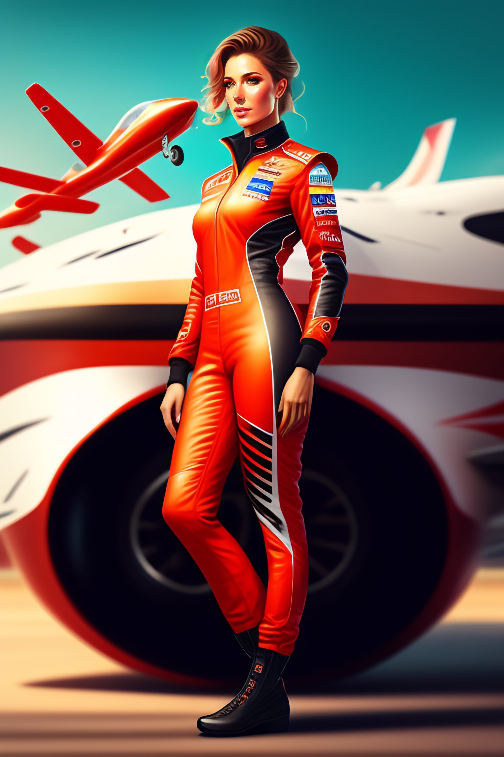 Lexica - Female as a Formula 1 professional, Full body view, wearing in ...