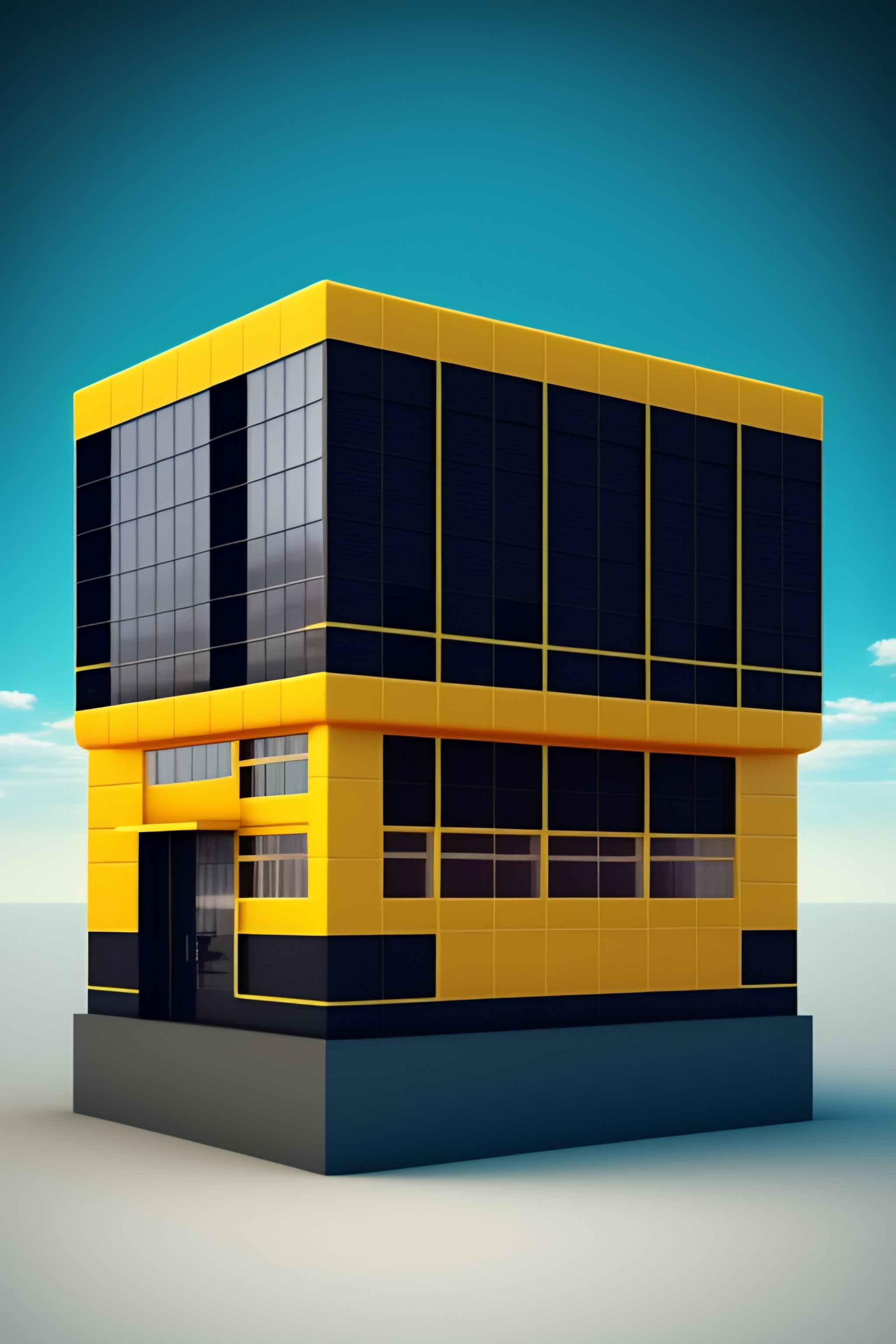 Lexica - Corporate building in shape of retro gameboy console, realistic