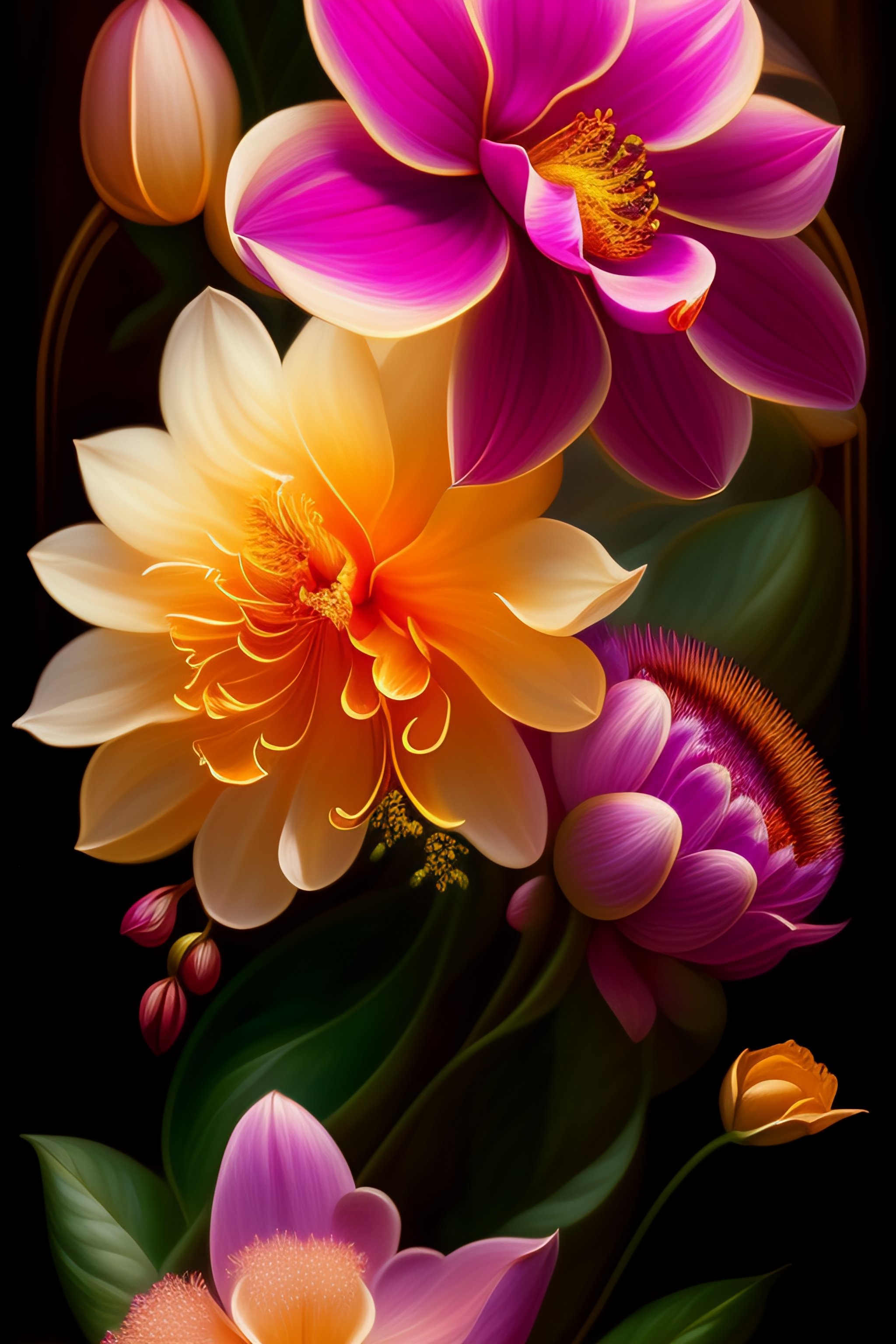 Lexica - Simplicity, elegant, flower, flowers fractal, orchids, dahlias ...