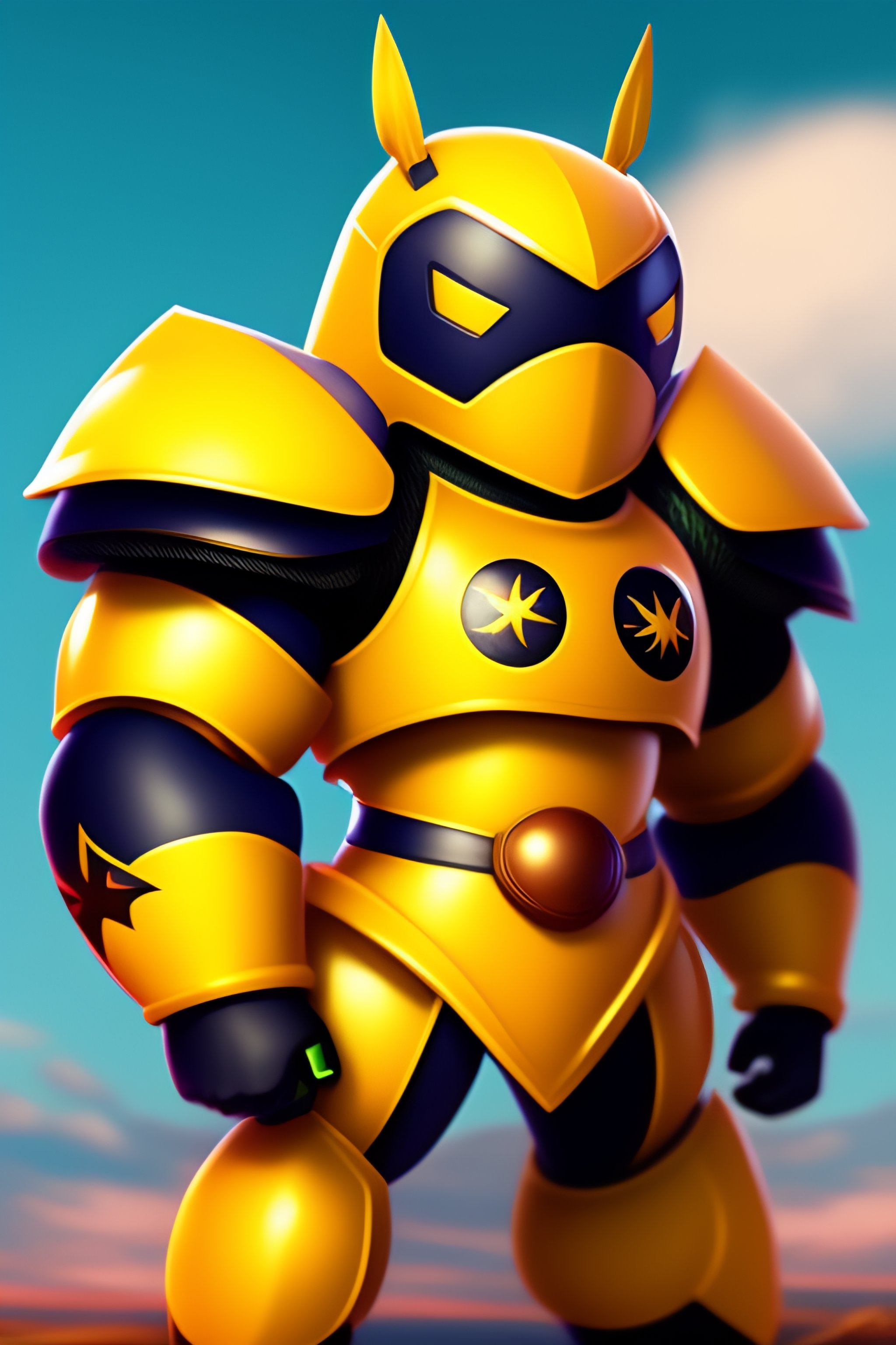 Lexica - Cartoon bee knight looks like Beedrill