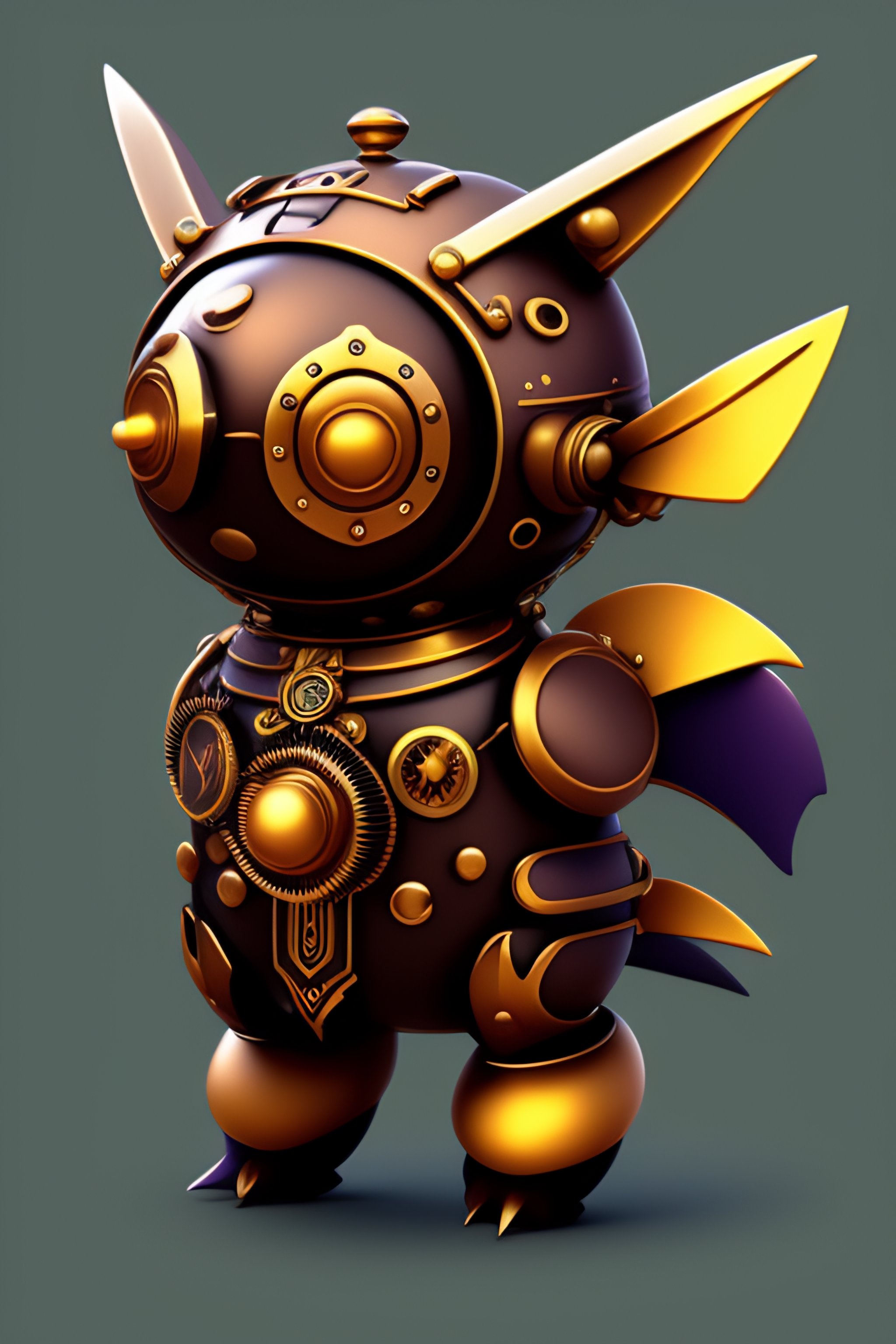 Lexica - Steampunk mechanical pokemon done in a minimalist style