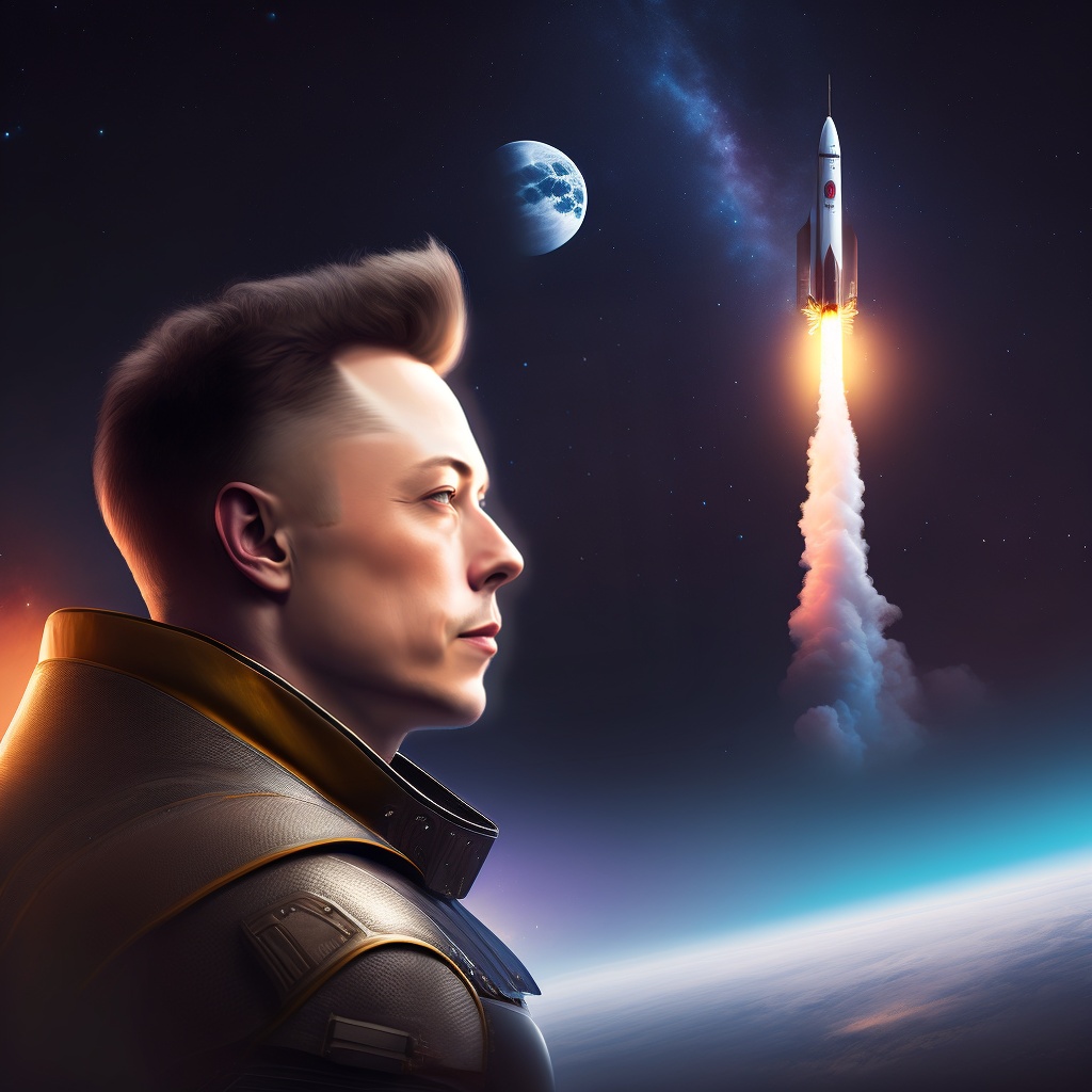 Lexica - Elon Musk front, Open Space, Stars, 8k, Gothic, space rocket