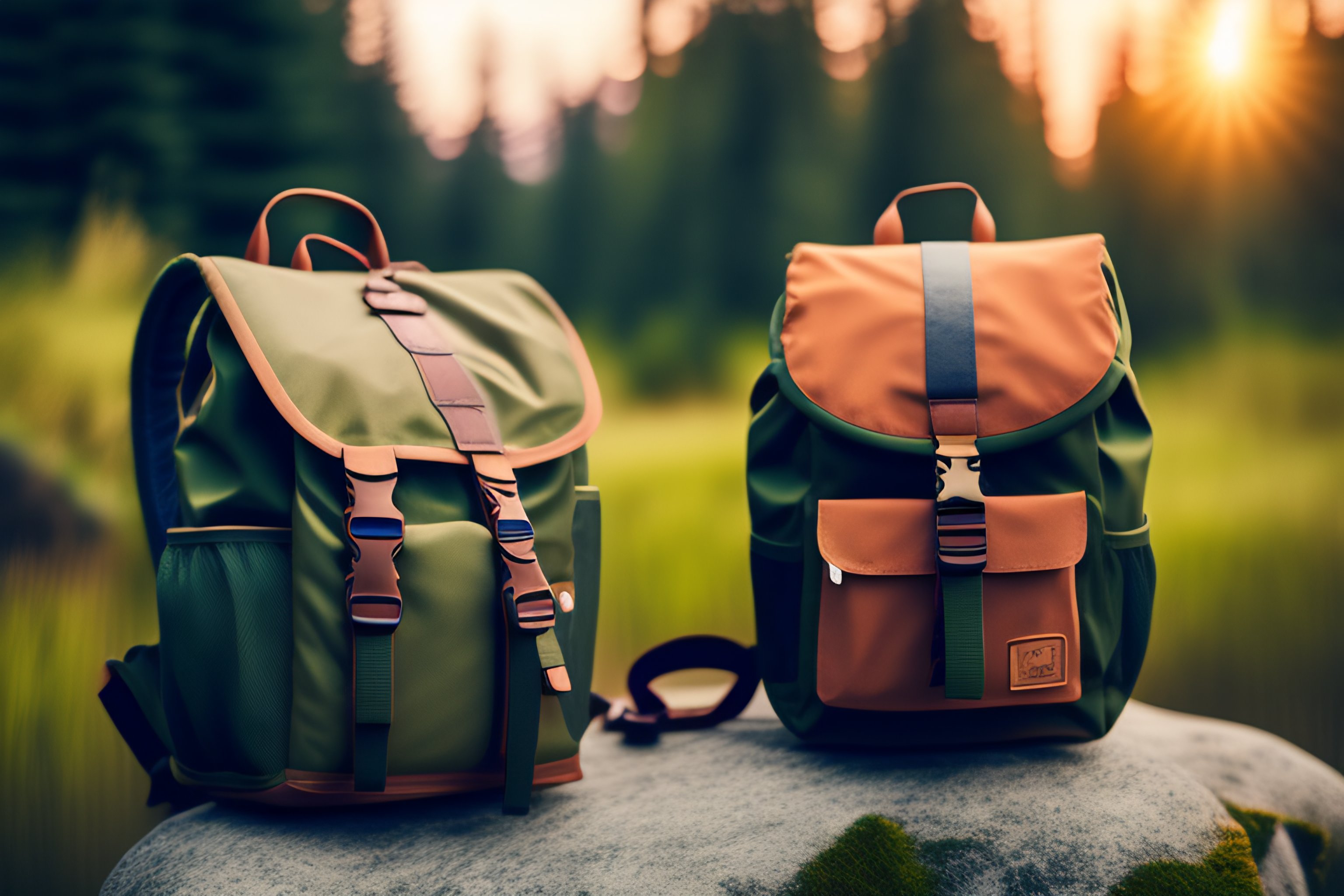Lexica - Lifestyle hiking camping equipment retro photo camera backpack ...