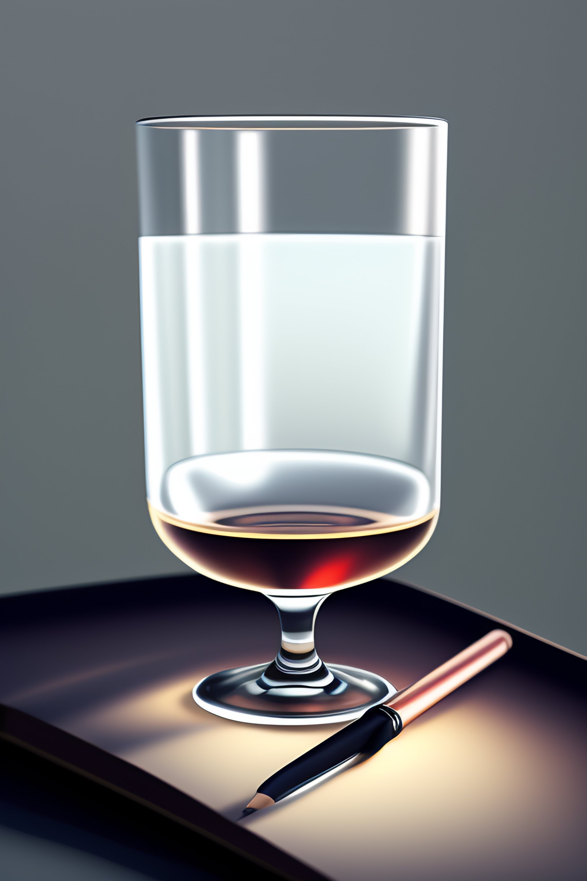 Lexica - Drawing of a volumetric glassware, wearing detective clothes