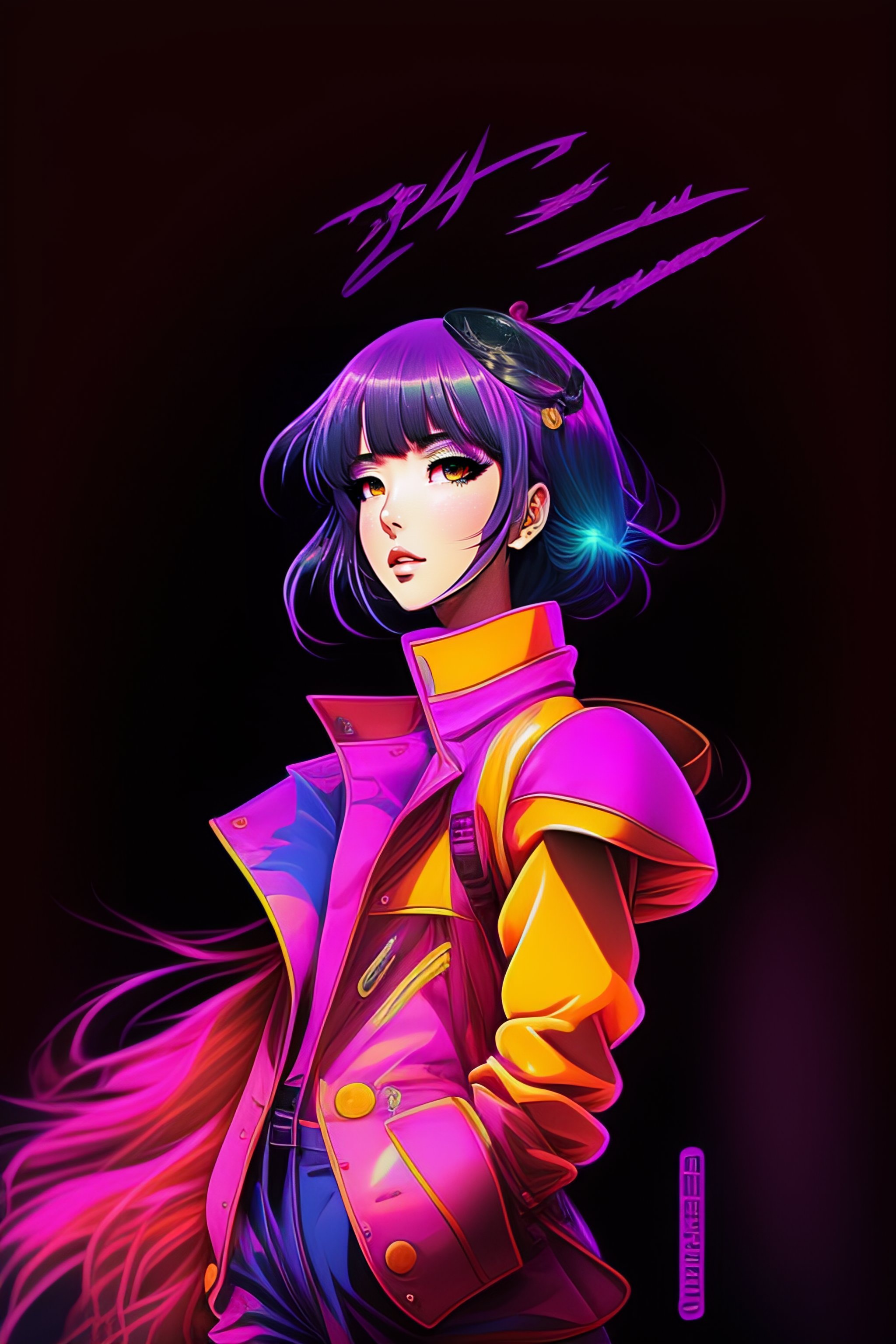 Lexica - Haute couture in the style of 90's vintage anime, neon, akira ...