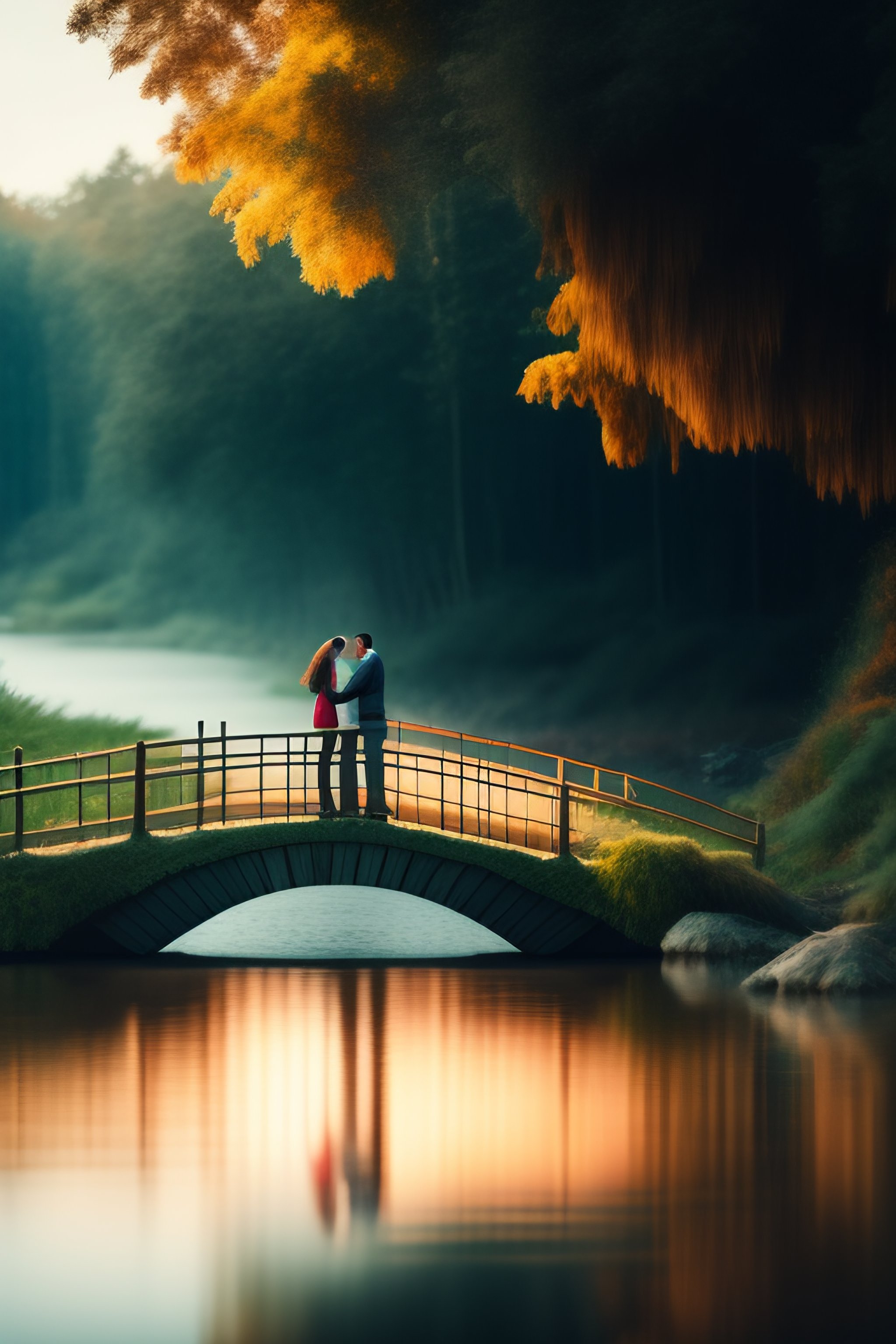 Lexica - Two kind people facing each other reaching across a small ...