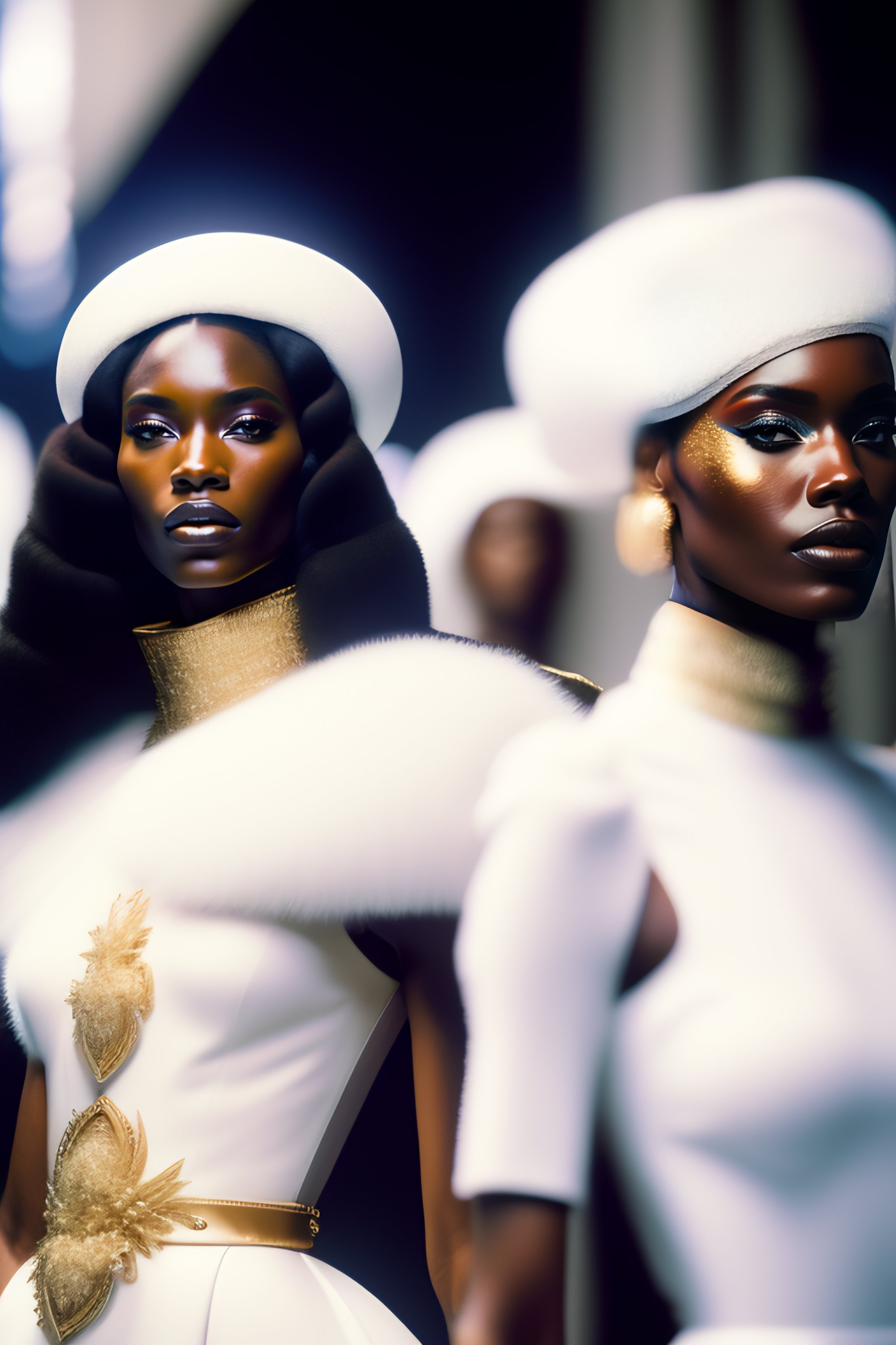 Lexica - Ultra hd alexander mcqueen war runway fashion show, all white ...