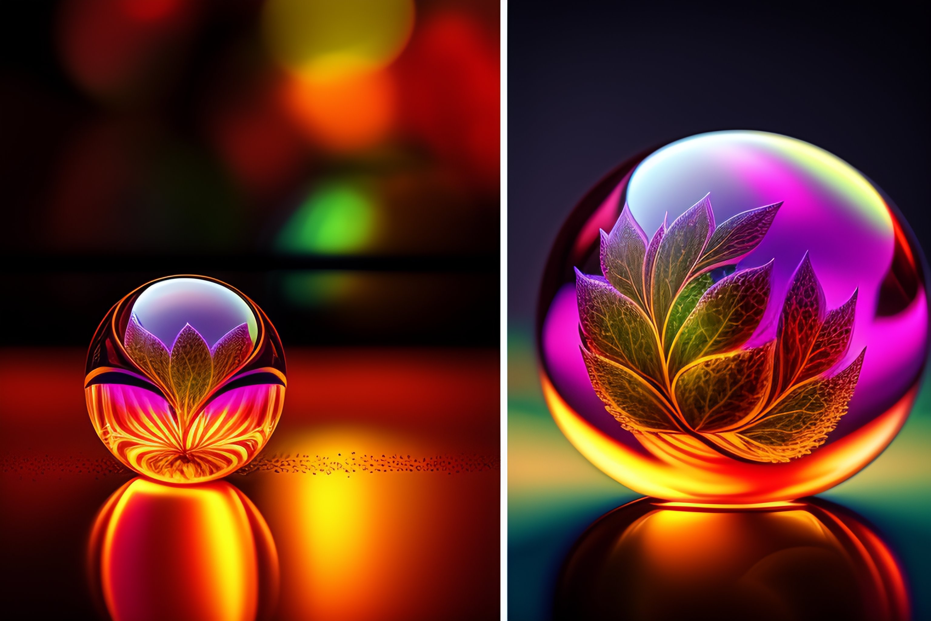 Lexica - Glass plant, micro, glass sphere, refractive, fractal, shinny ...