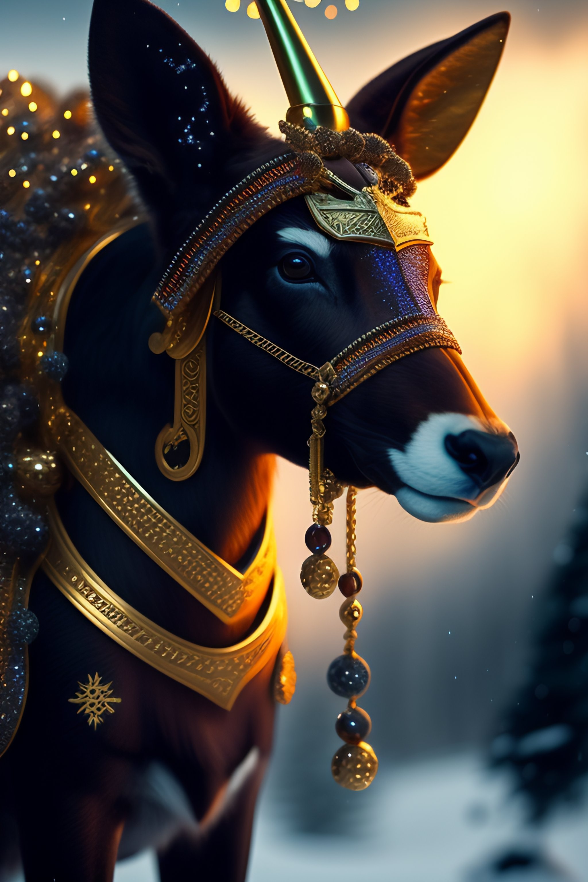 Lexica - Cyber punk reindeer armed with metallic ballista