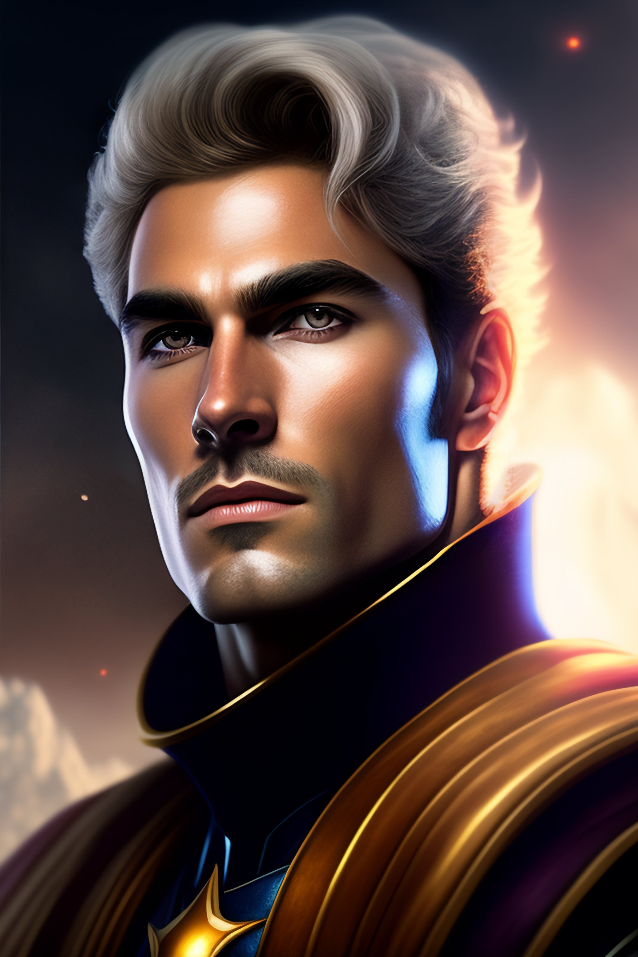 Lexica - Realistic portrait of fantasy hero in other planet starwar style