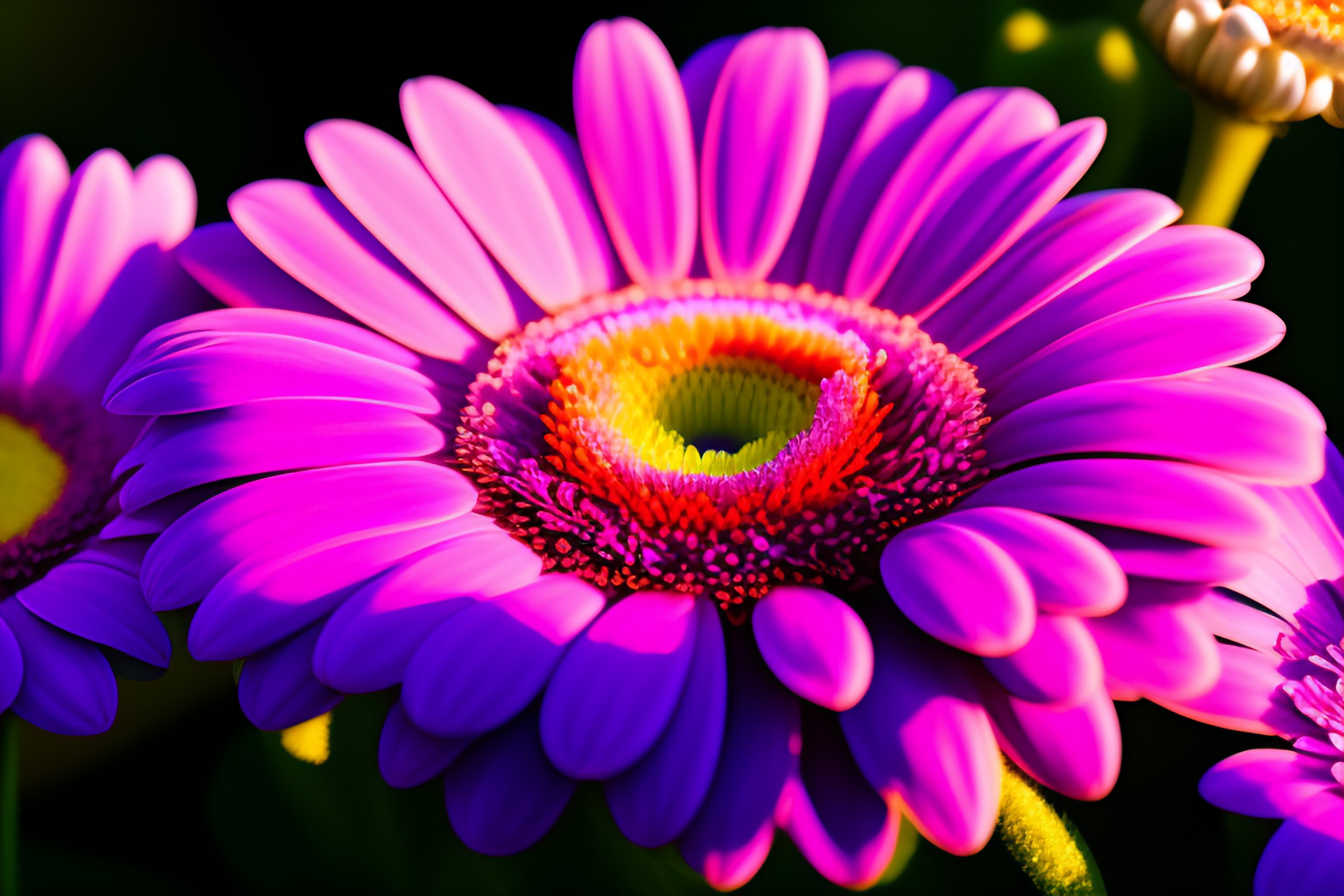 Lexica - Large painted purple and pink gerbera daisy, close up, only 1 ...
