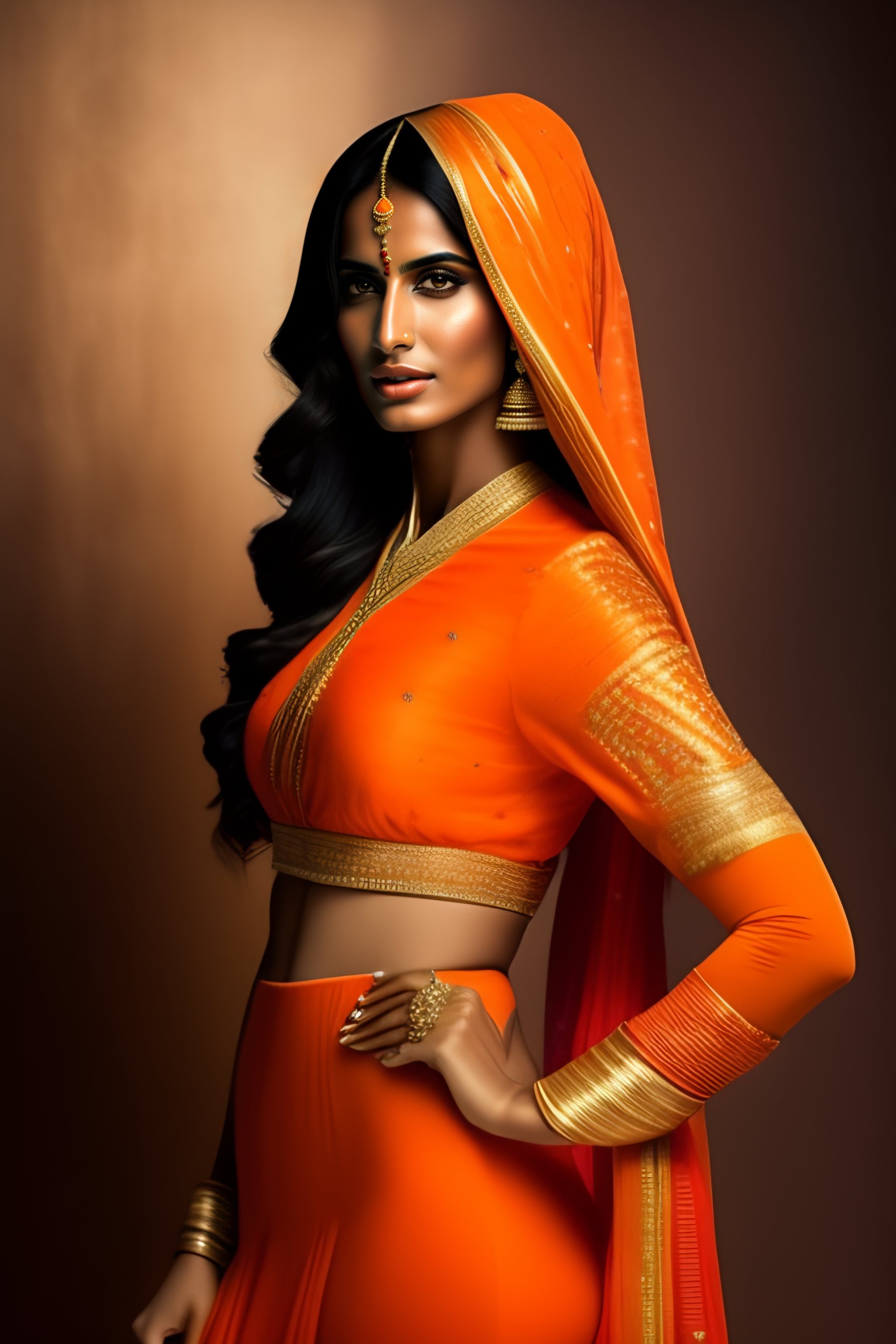 Lexica - Portrait of modern light skinned indian female model that ...