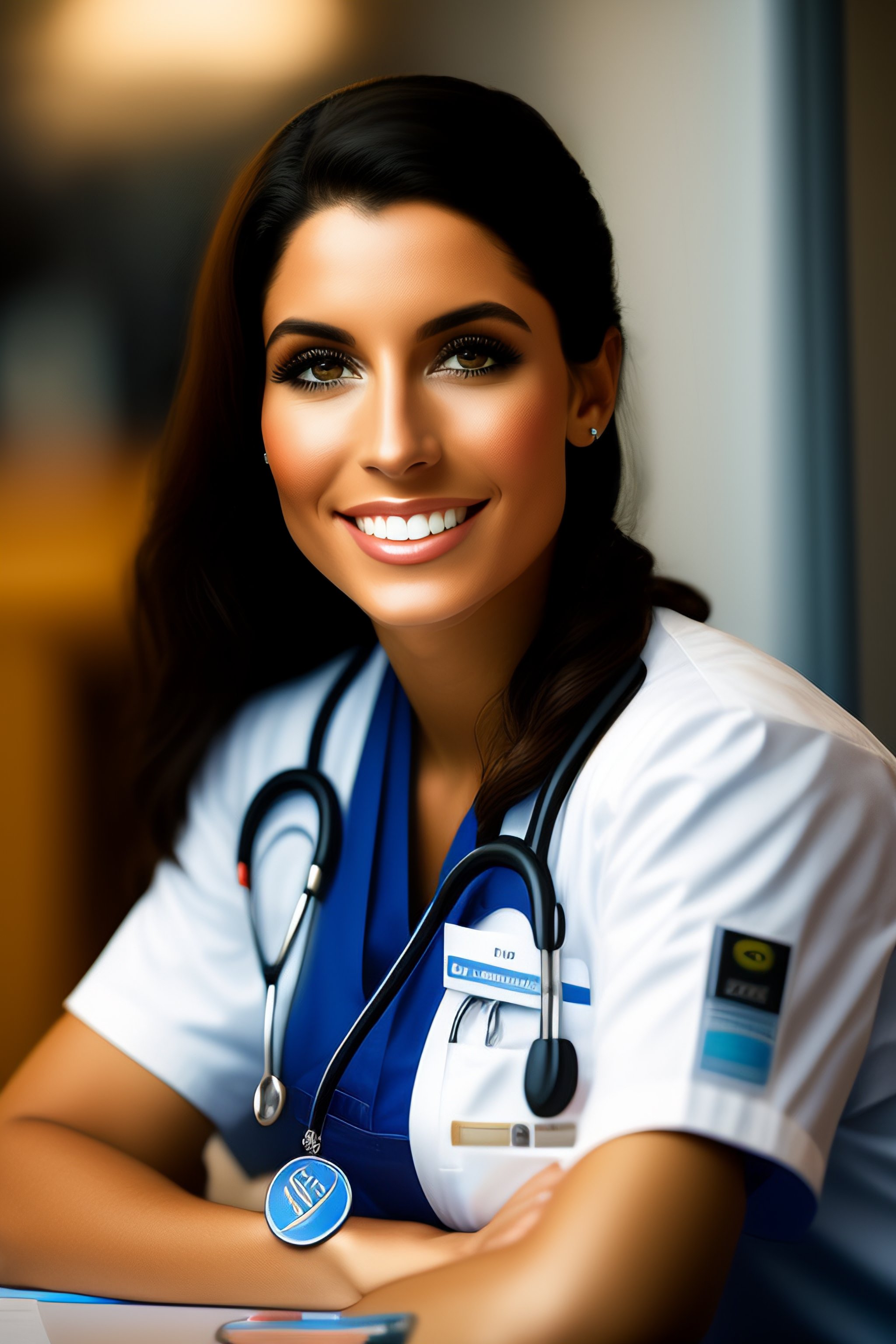 Lexica - Photo of a overweigh young spanish nursing student